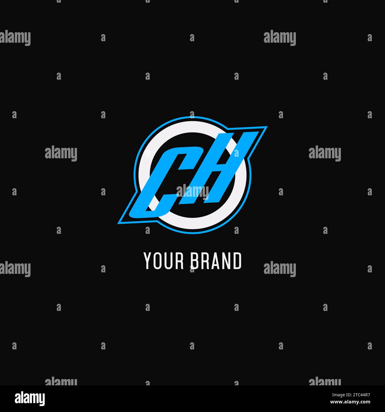 Initial CH logo circle line, creative esport team logo monogram style ...