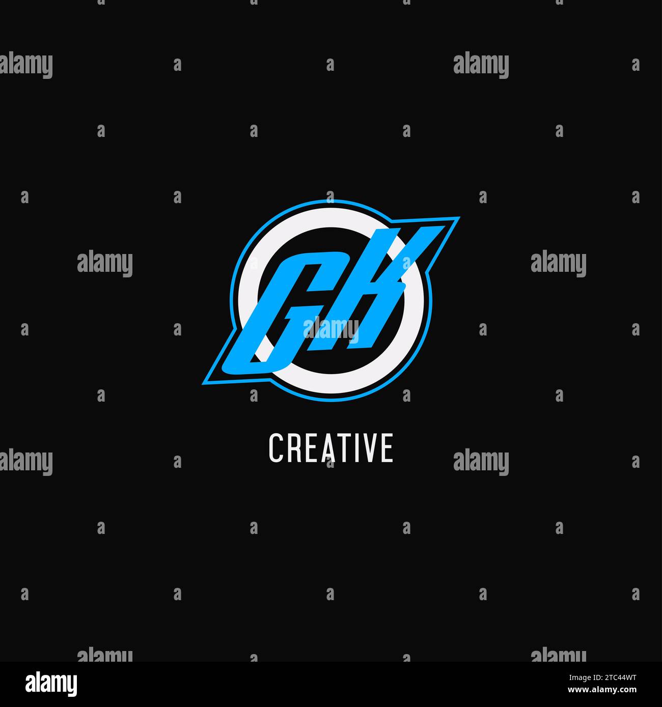 Initial GK logo circle line, creative esport team logo monogram style ...