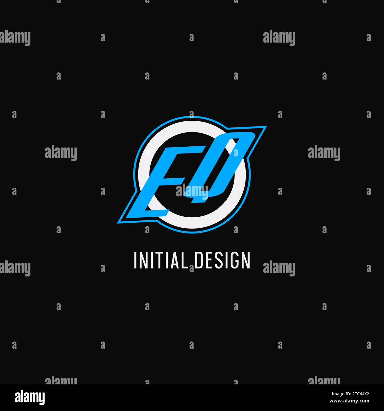 Initial EQ logo circle line, creative esport team logo monogram style ...