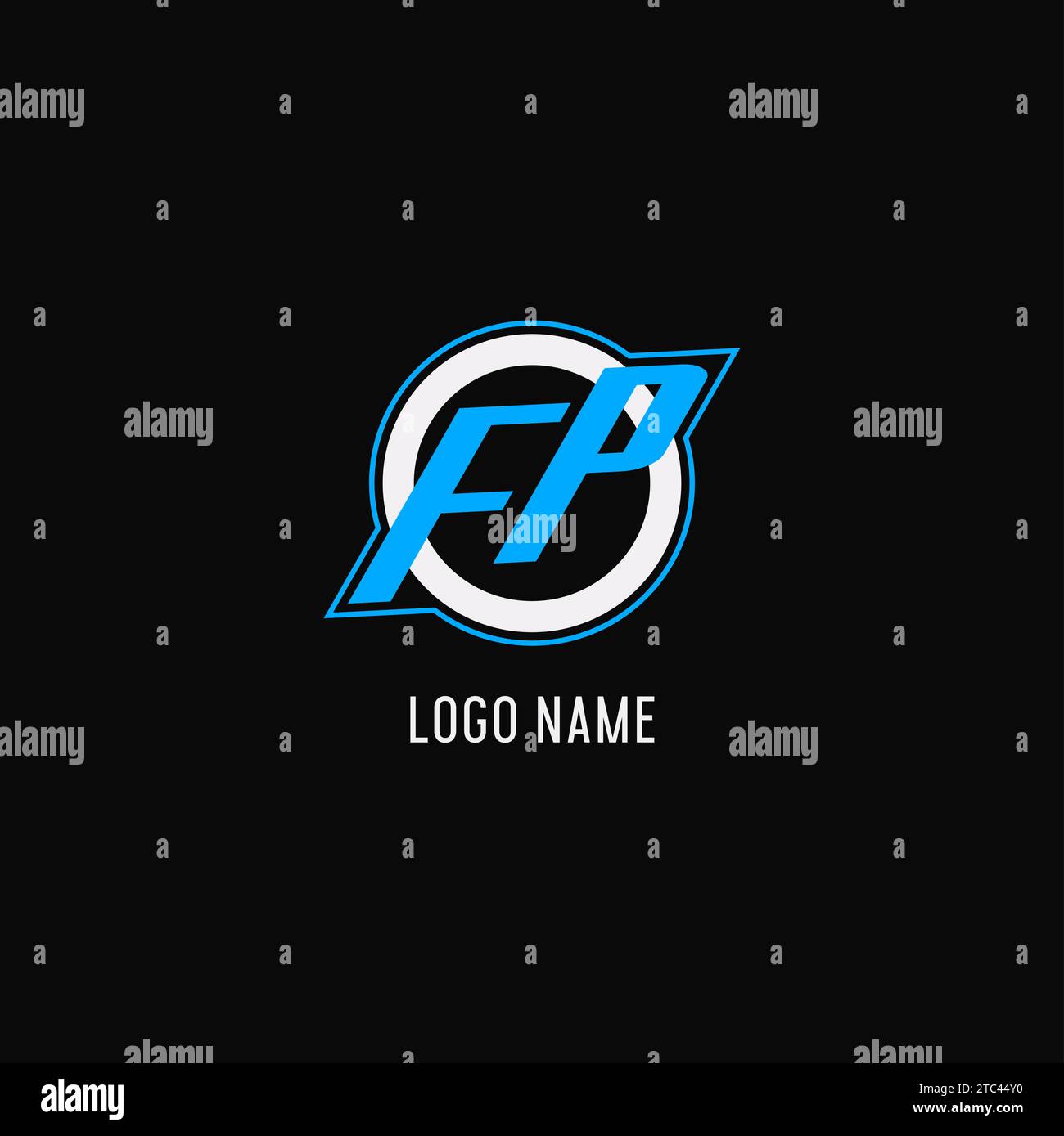 Initial FP logo circle line, creative esport team logo monogram style ...