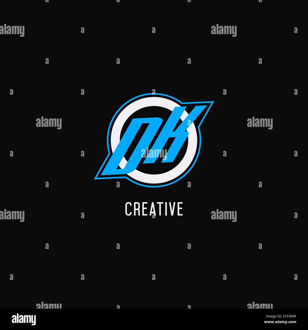 Initial DK logo circle line, creative esport team logo monogram style ...