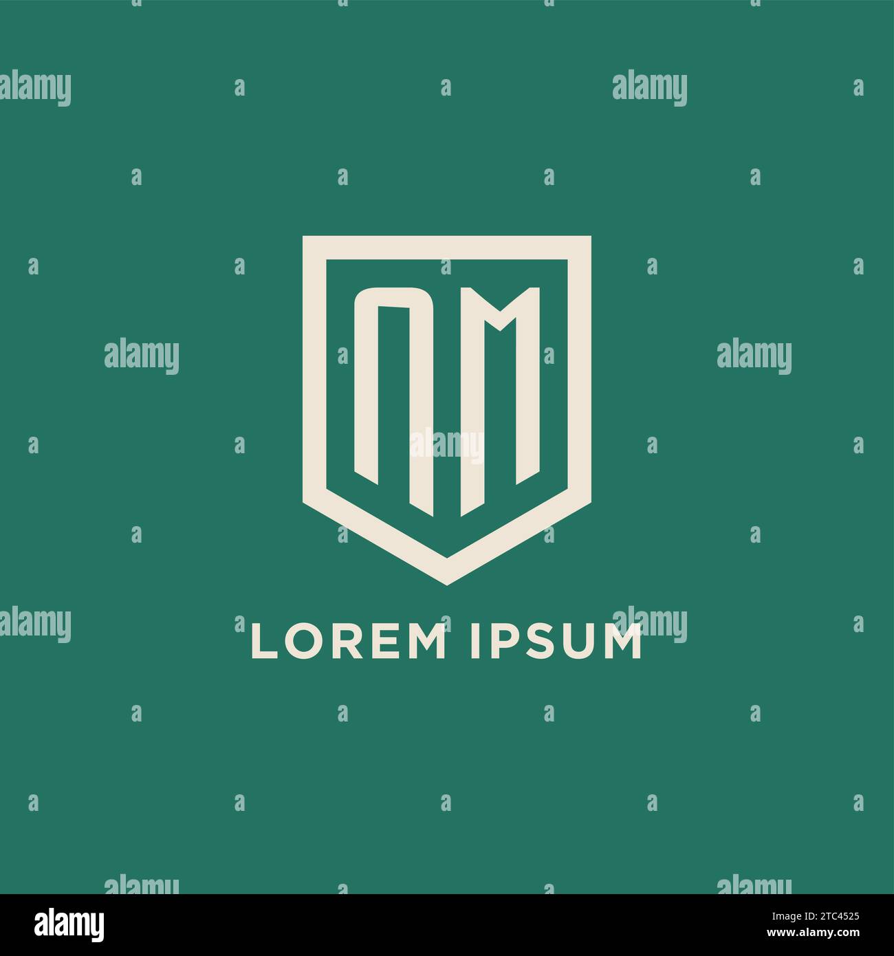 NM initial logo monogram shield geometric shape design vector graphic ...