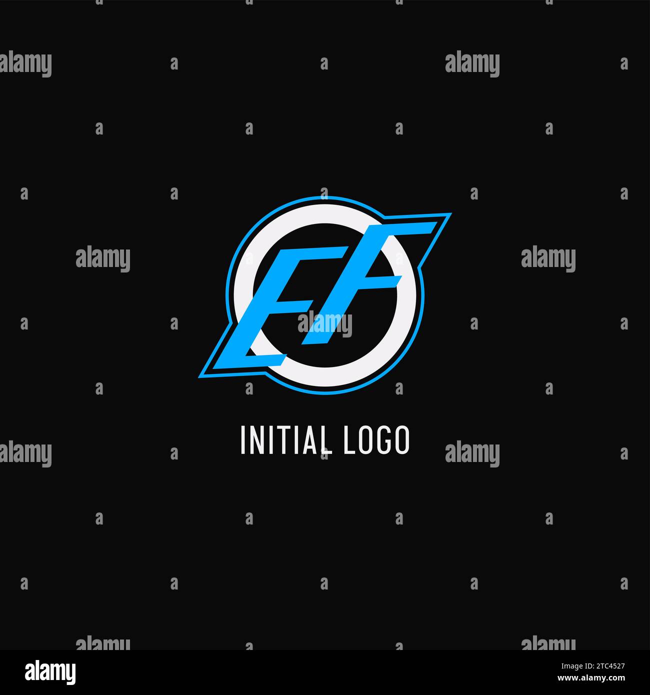 Initial EF logo circle line, creative esport team logo monogram style ...