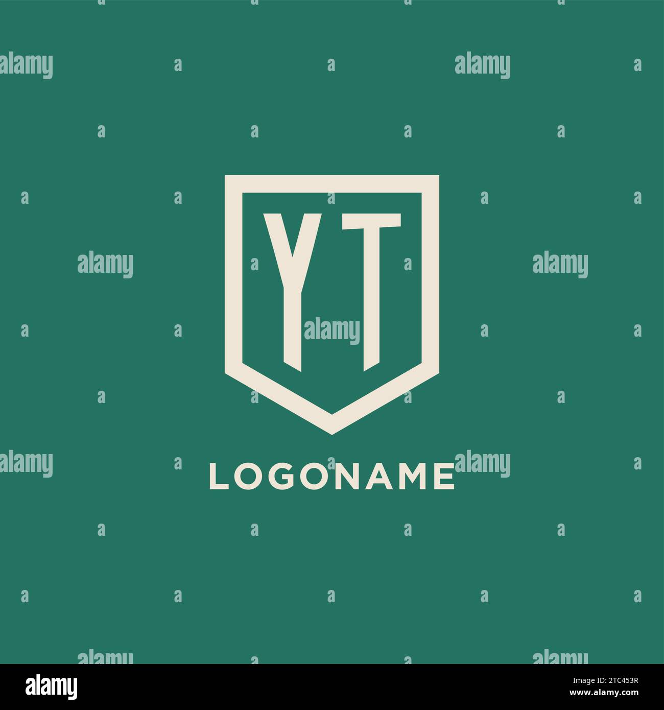 YT initial logo monogram shield geometric shape design vector graphic Stock Vector Image & Art ...