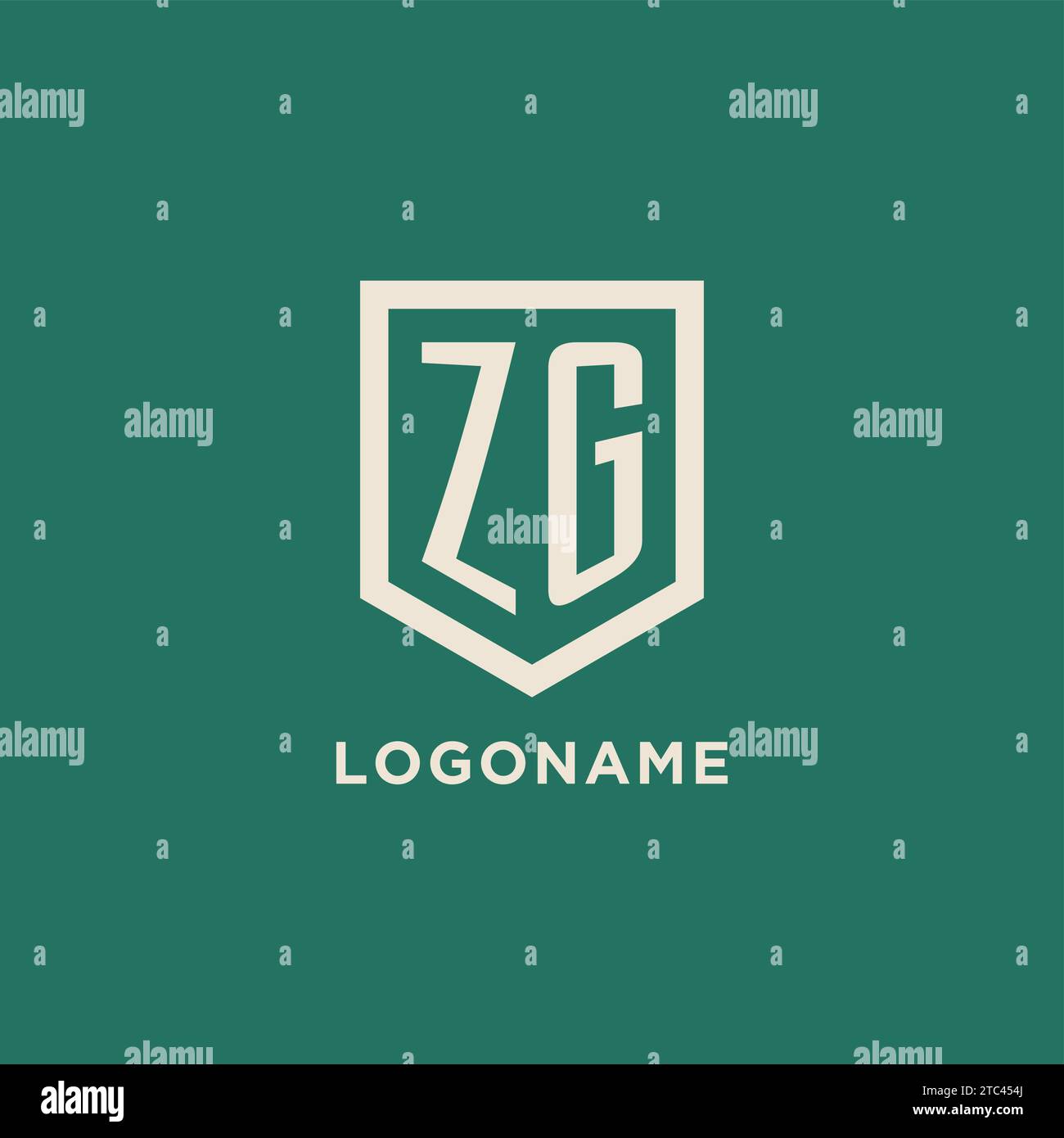 ZG initial logo monogram shield geometric shape design vector graphic Stock Vector Image & Art ...