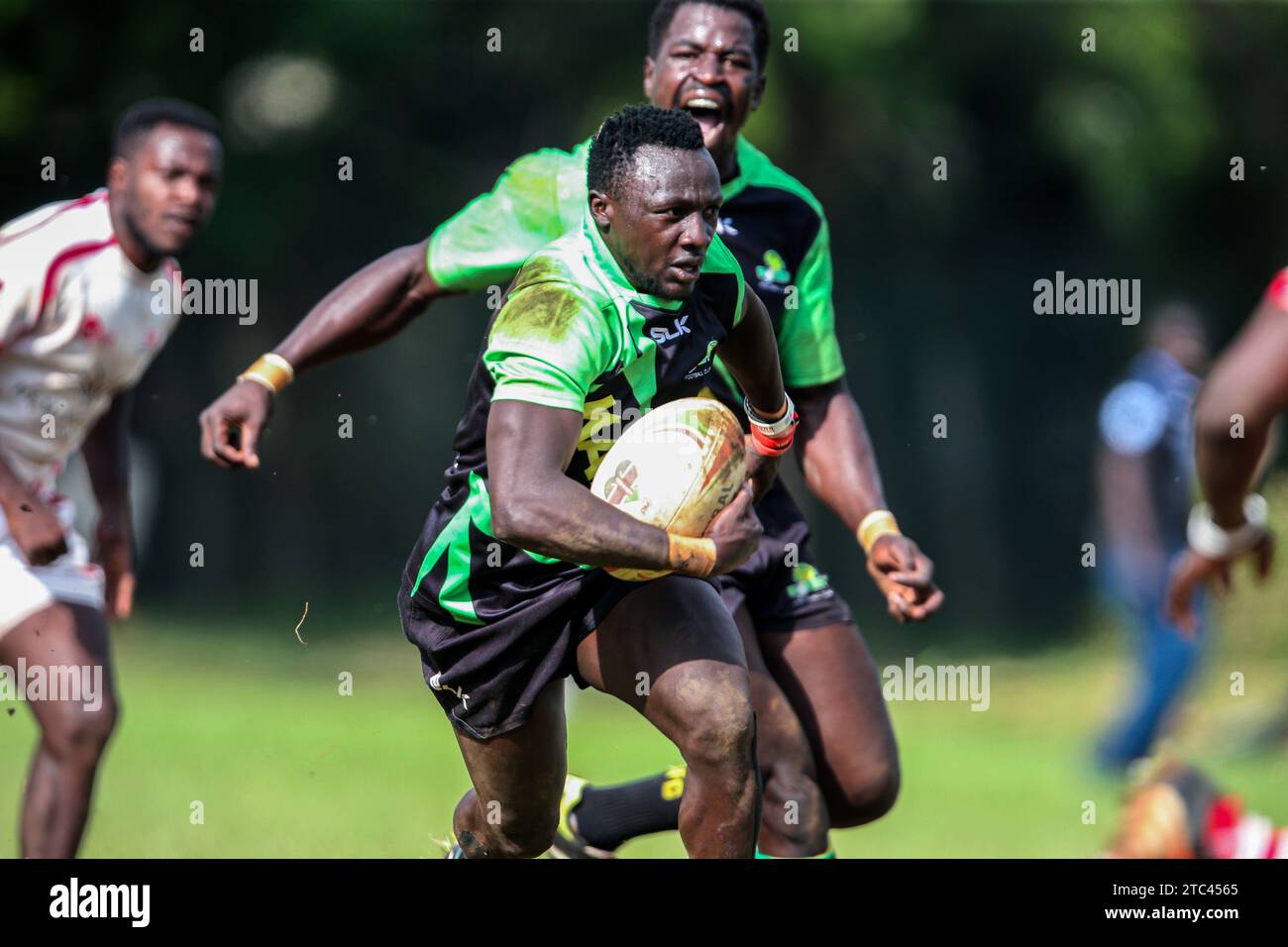 Kabras Sugar Brian Tanga (left) in action against Nondiescript during ...