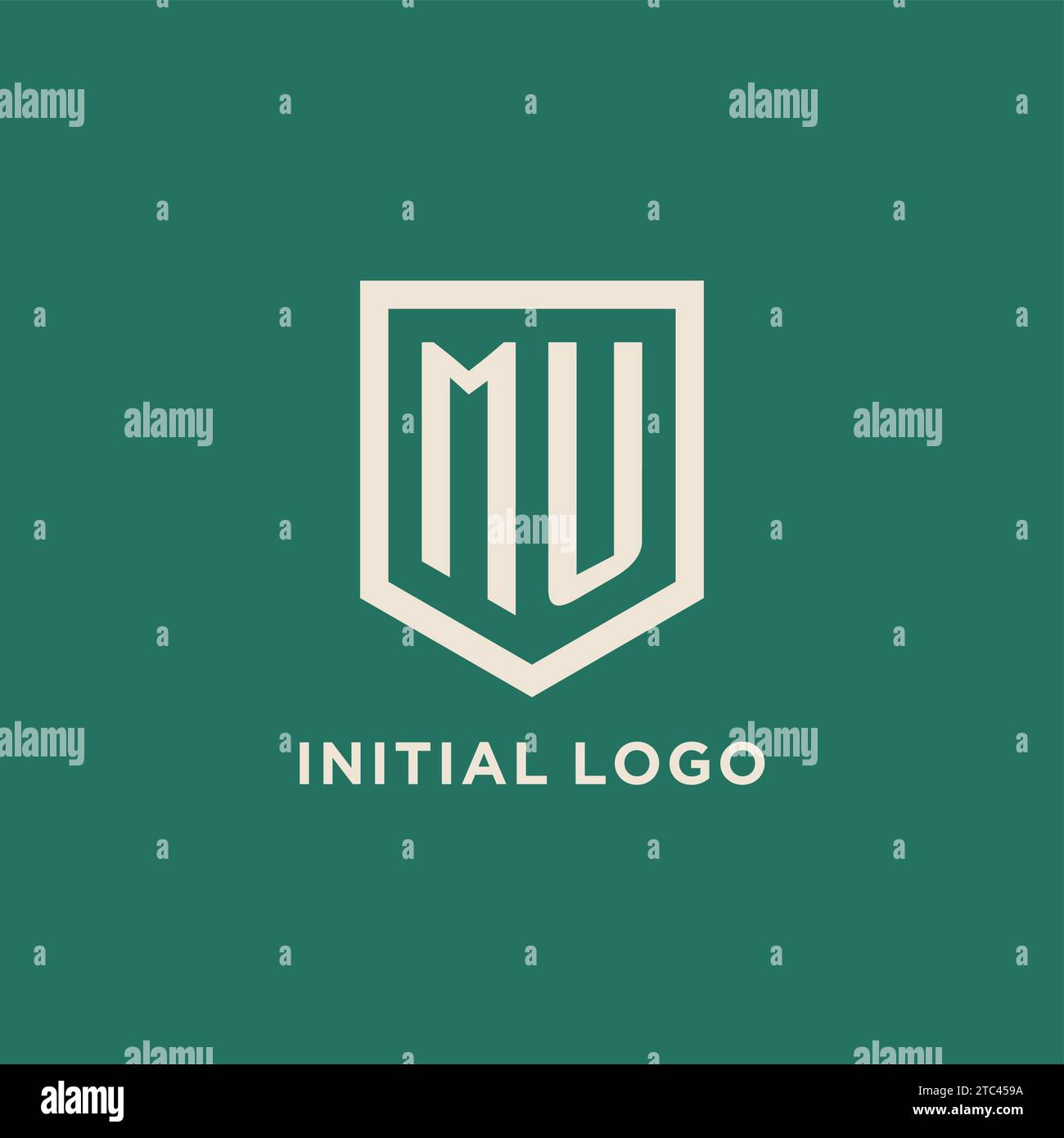 MU initial logo monogram shield geometric shape design vector graphic ...