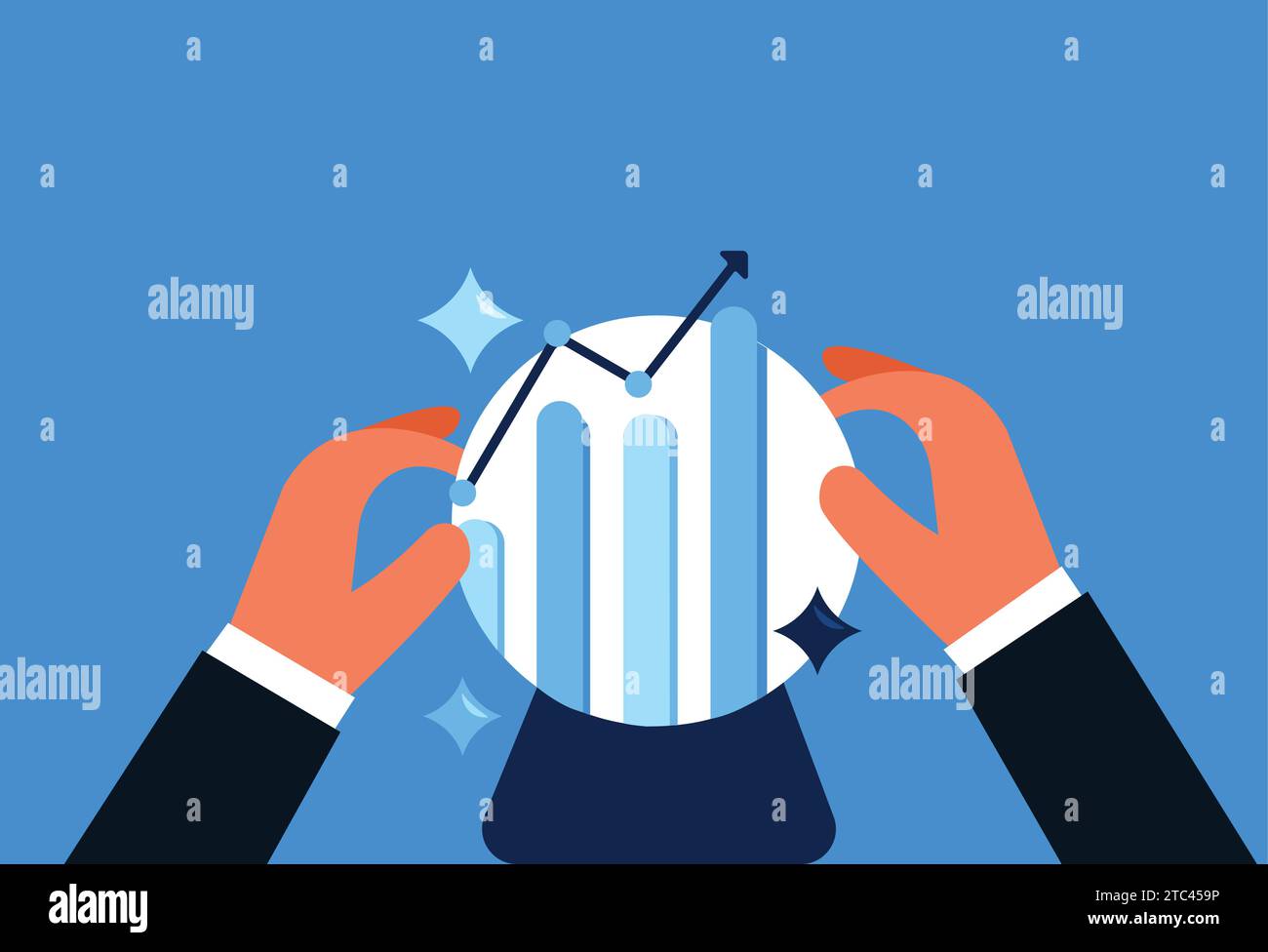 Predict future of finance and economy illustration Stock Vector Image ...