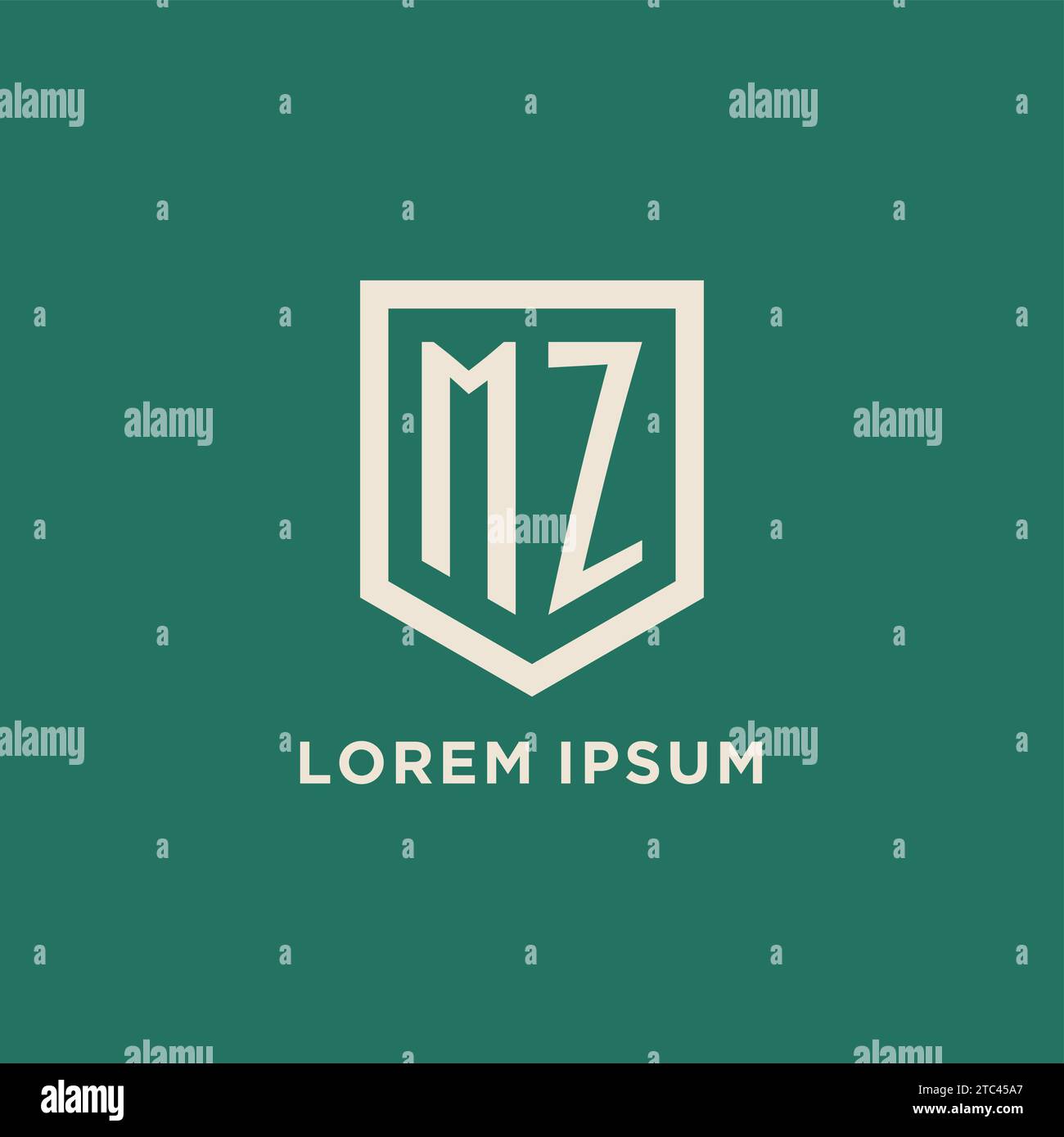 MZ initial logo monogram shield geometric shape design vector graphic Stock Vector Image & Art ...