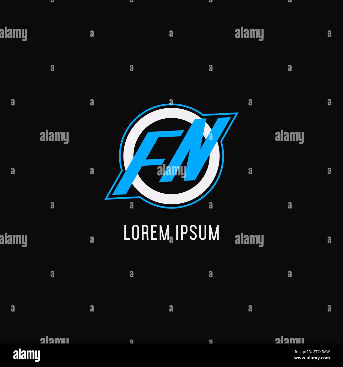 Initial FN logo circle line, creative esport team logo monogram style ...