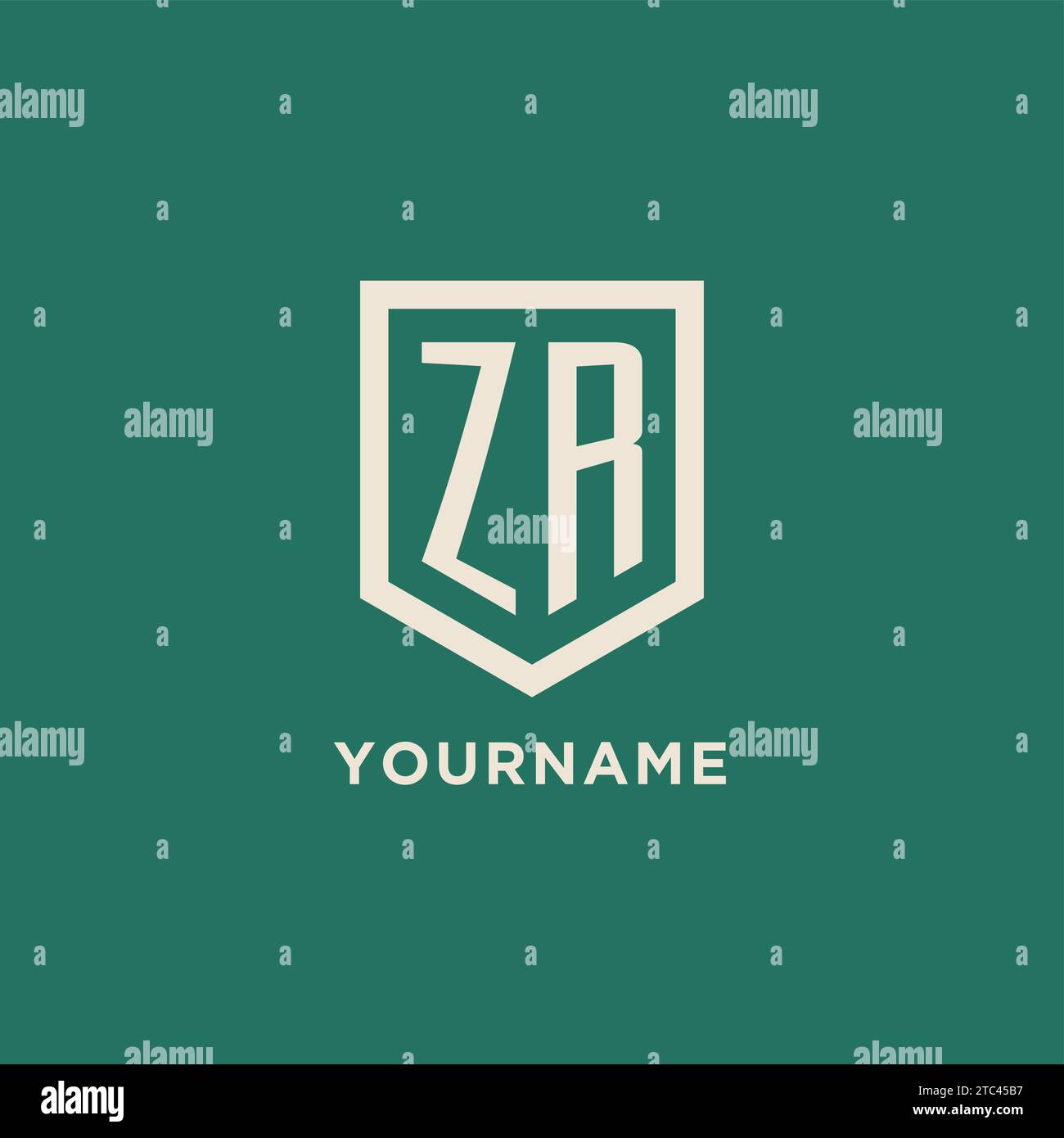 ZR initial logo monogram shield geometric shape design vector graphic Stock Vector Image & Art ...