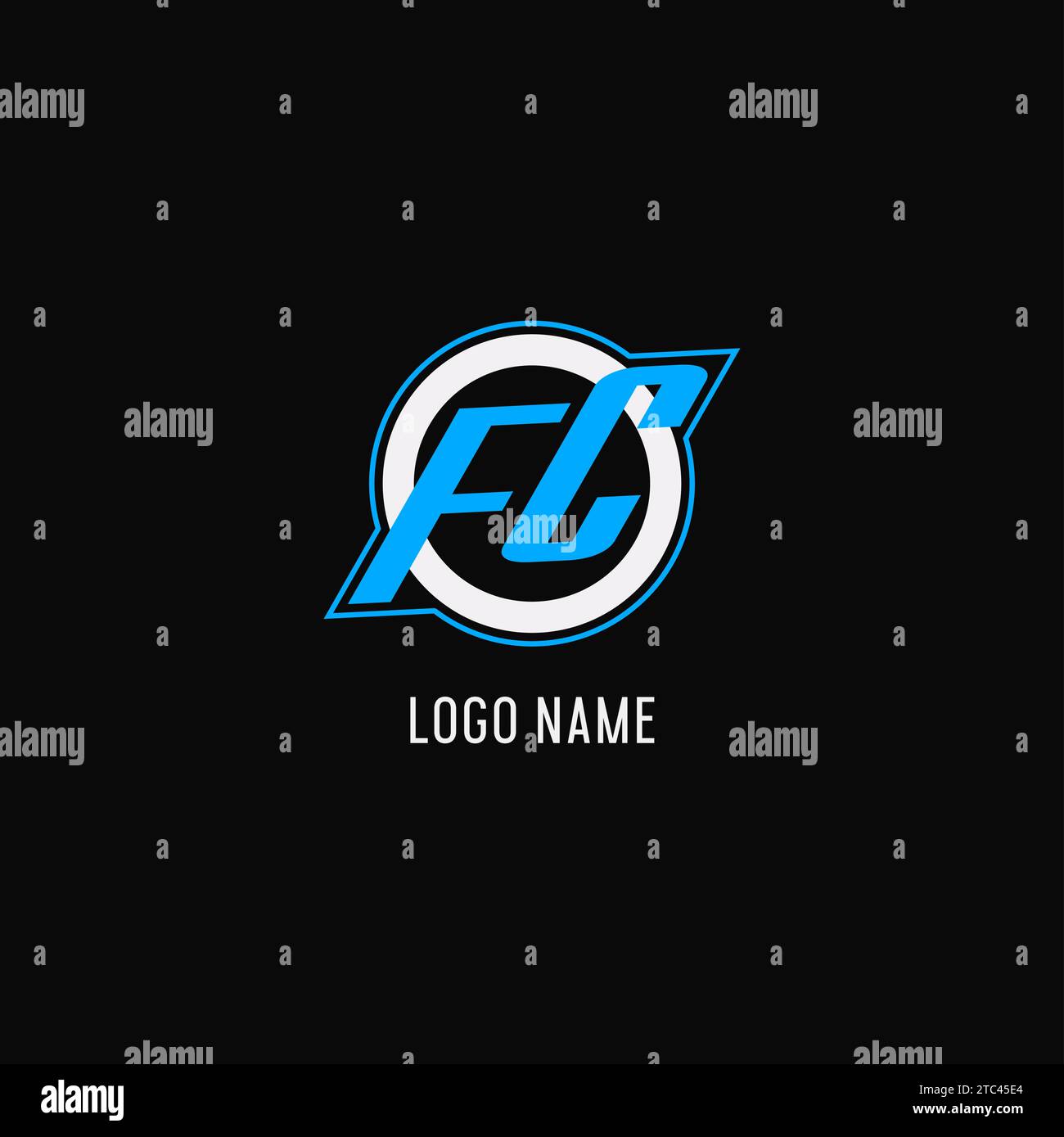 Initial FC logo circle line, creative esport team logo monogram style vector graphic Stock ...