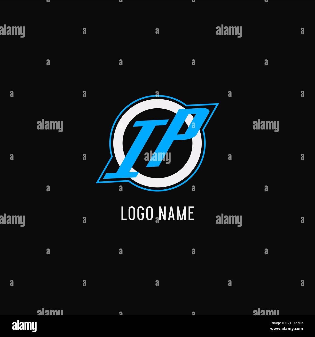 Initial IP logo circle line, creative esport team logo monogram style ...