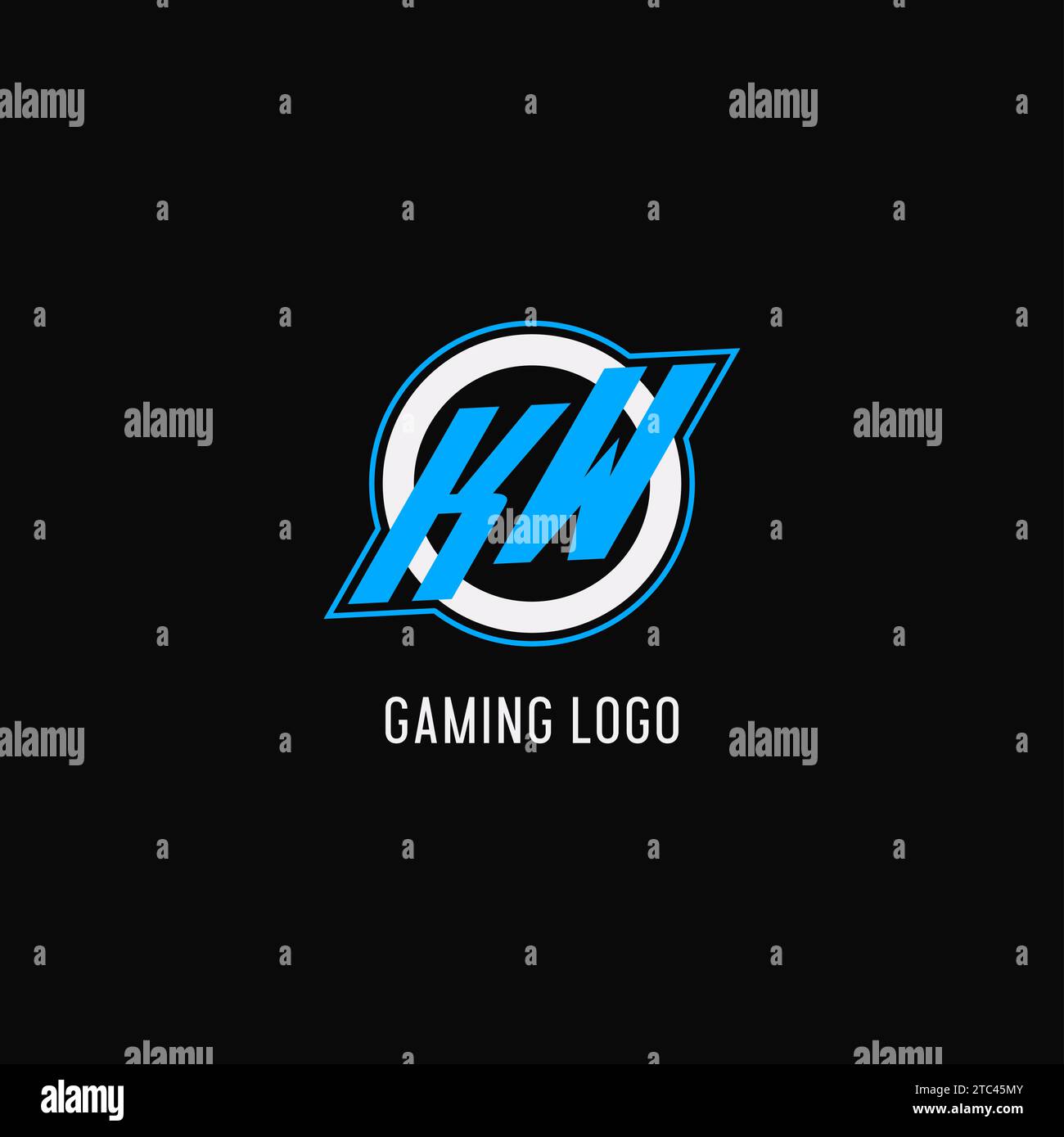 Initial KW logo circle line, creative esport team logo monogram style ...