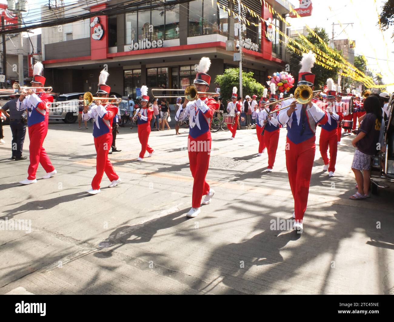 Malabon City, Philippines. 10th Dec, 2023. A brass band performs from ...