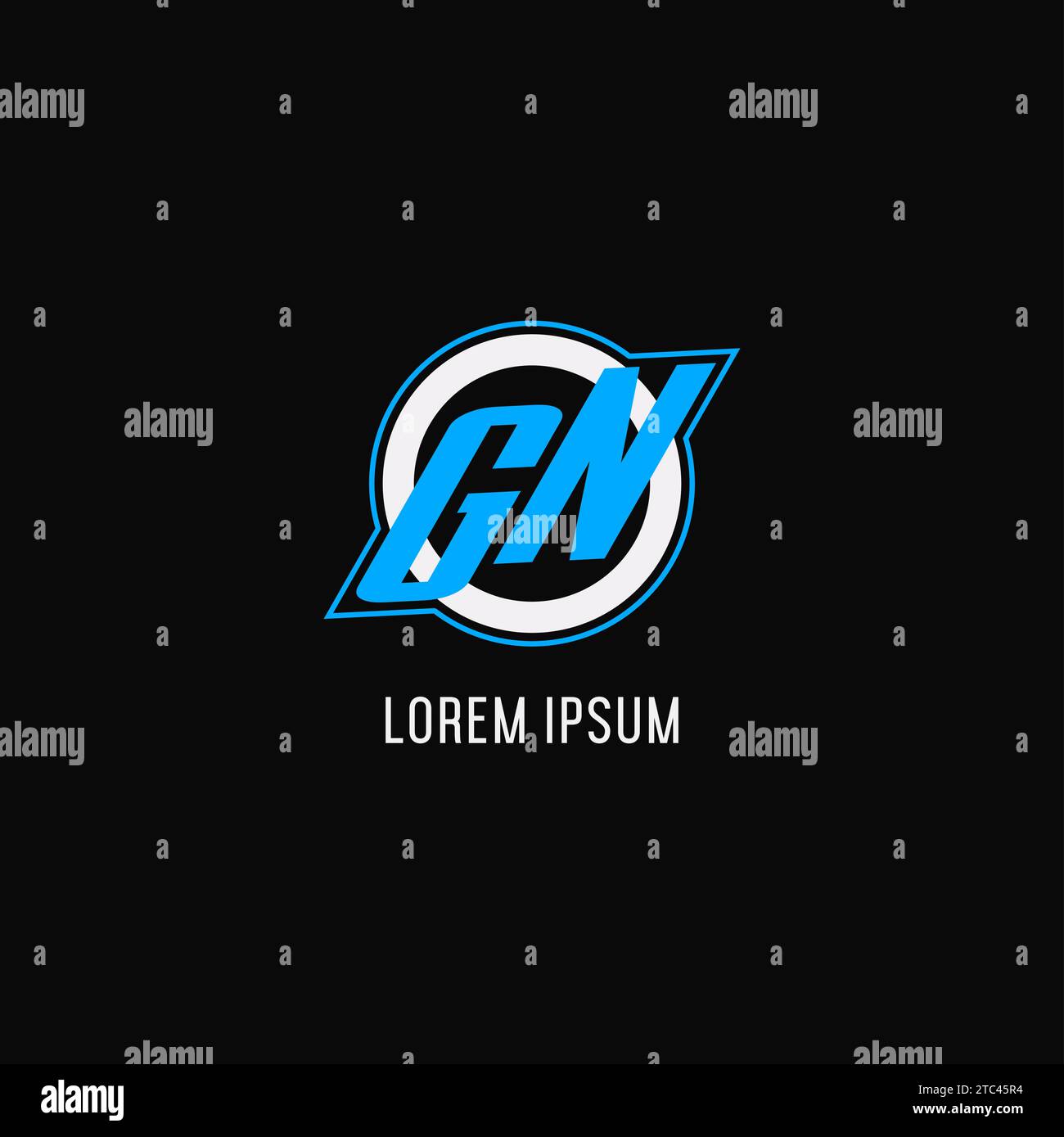 Initial GN logo circle line, creative esport team logo monogram style ...