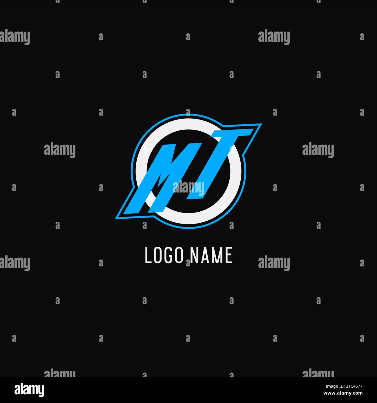 Initial MT logo circle line, creative esport team logo monogram style vector graphic Stock ...