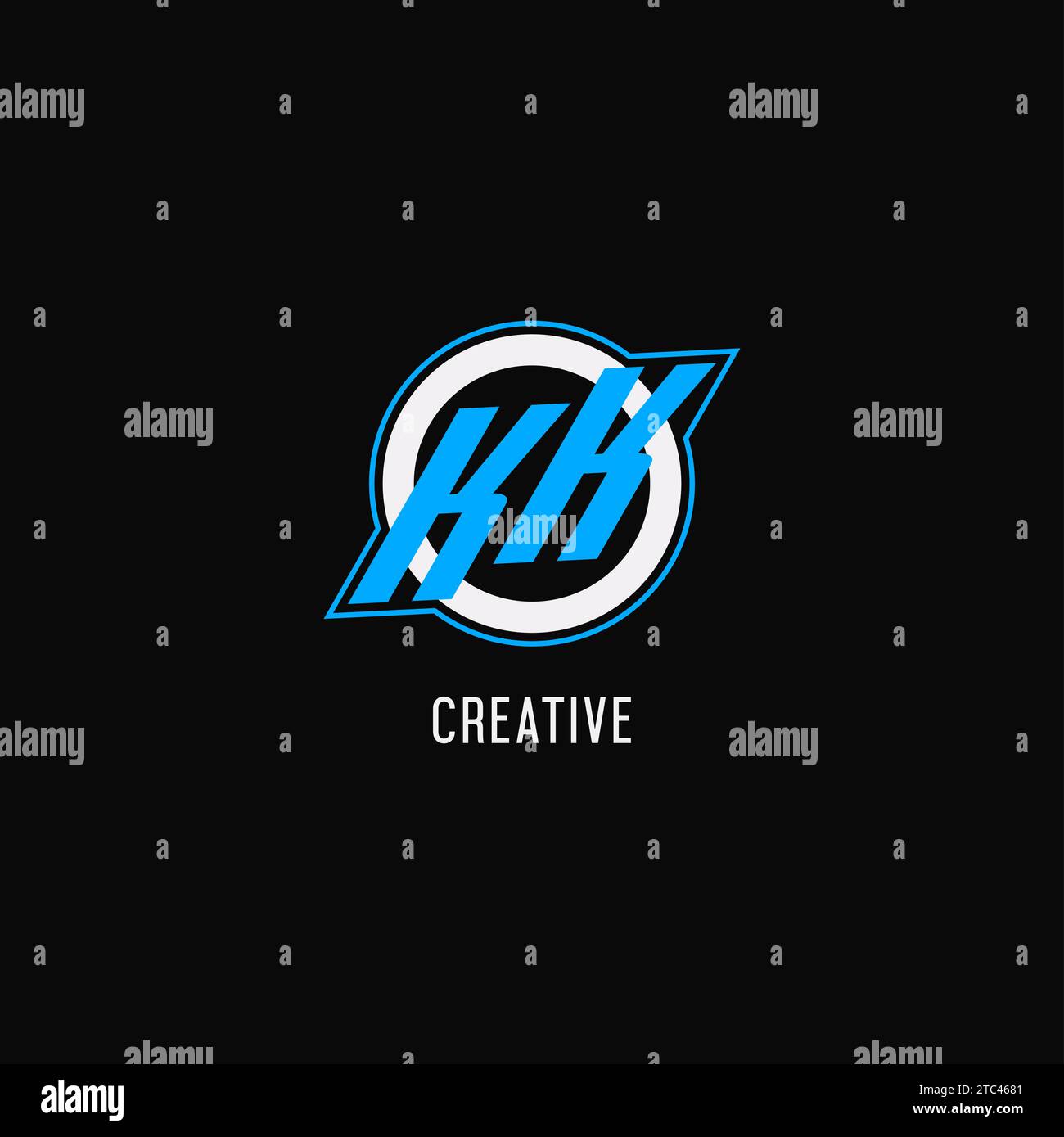 Initial KK logo circle line, creative esport team logo monogram style ...