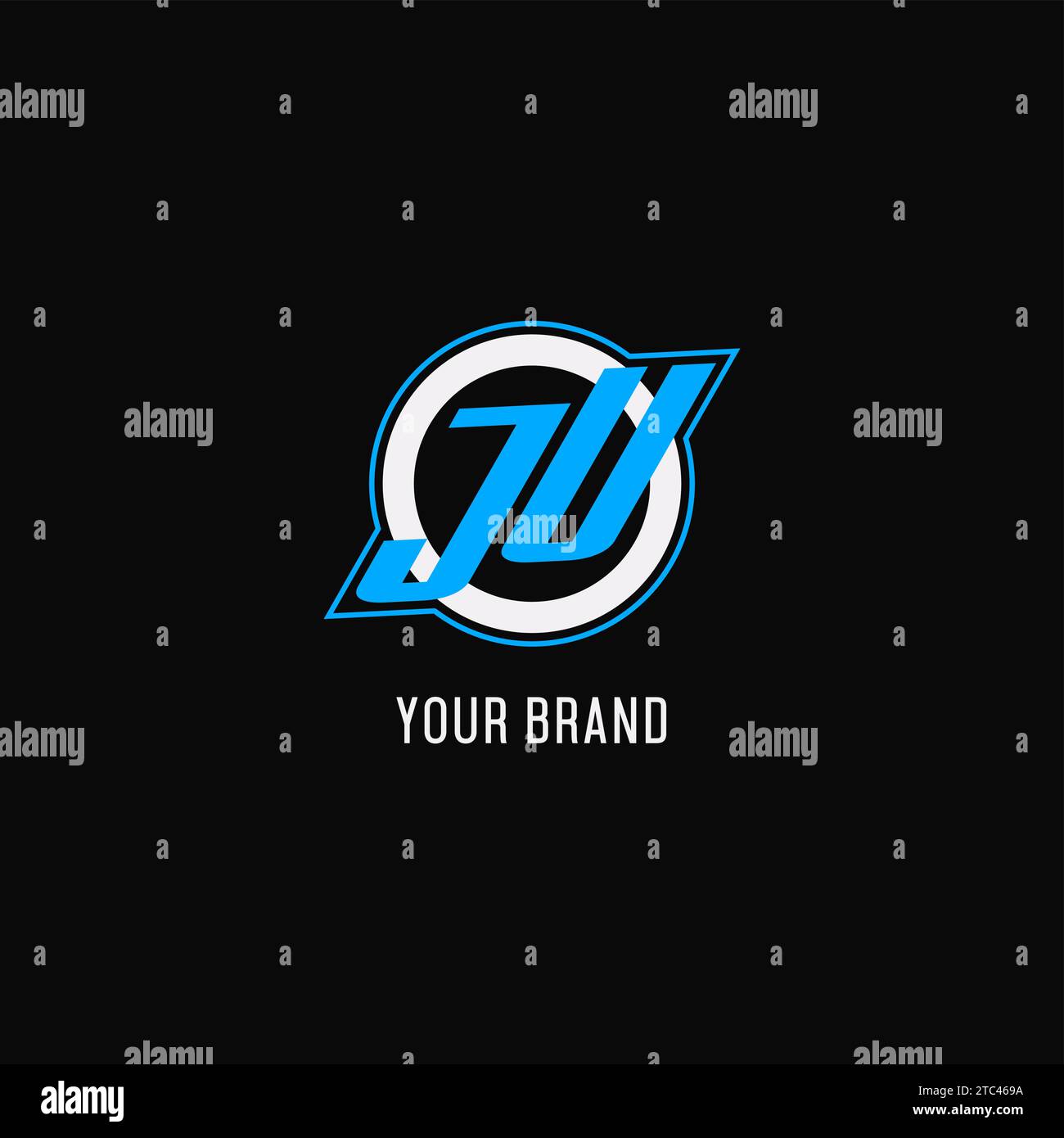 Initial JU logo circle line, creative esport team logo monogram style ...