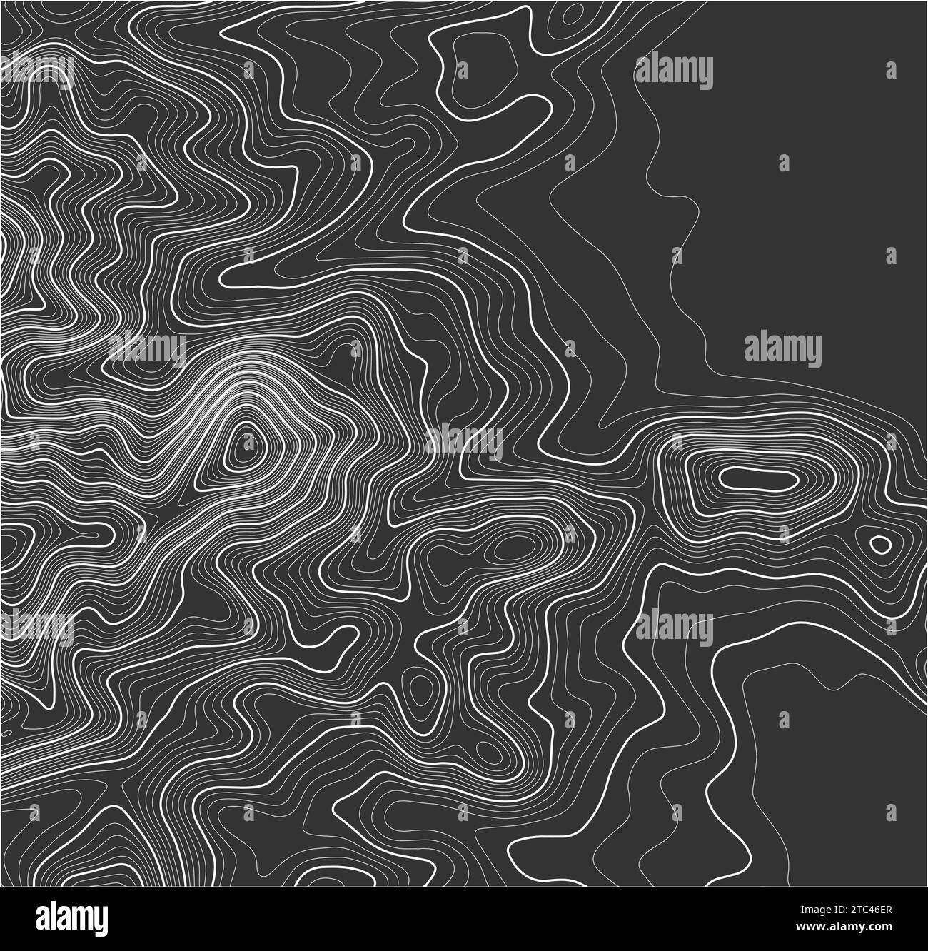 Grey contours vector topography. Mountain terrain geographic map ...