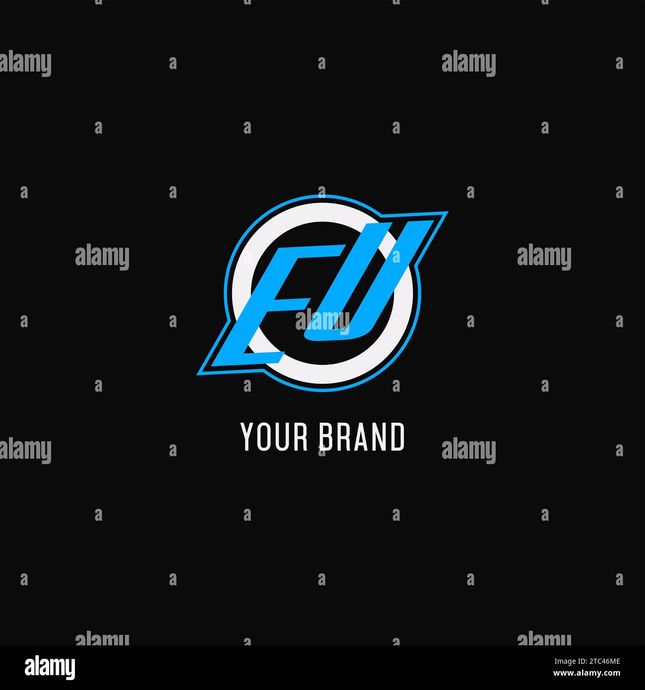 Initial EU logo circle line, creative esport team logo monogram style ...