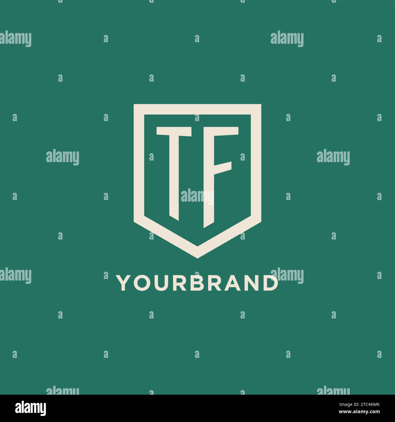 TF initial logo monogram shield geometric shape design vector graphic ...