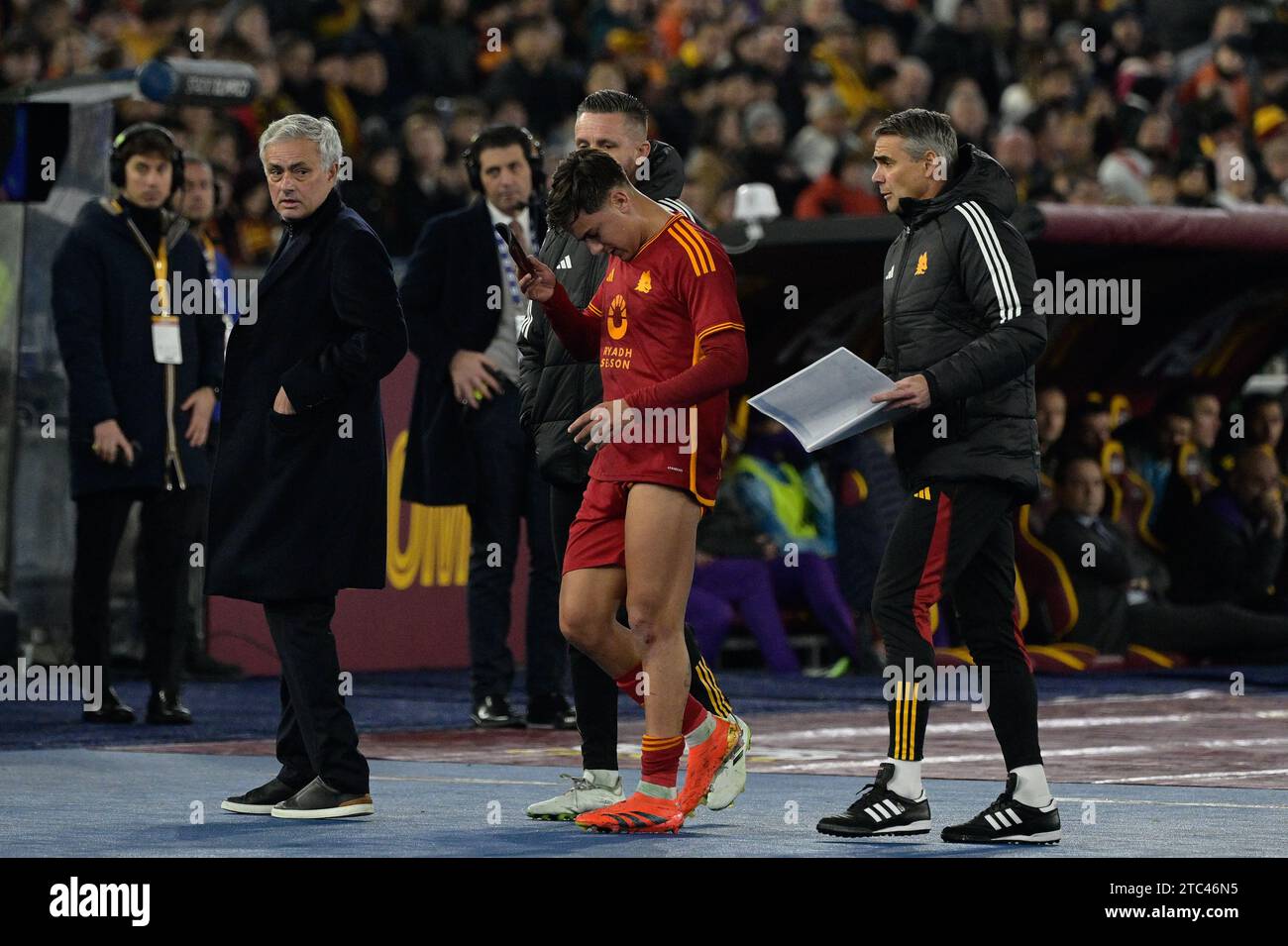 Rome, Italy. 10th Dec, 2023. Paulo Dybala (AS Roma); leaves the field due to injury during the ...