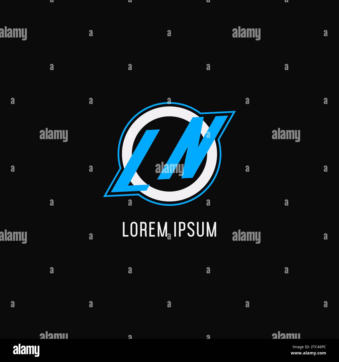 Initial LN logo circle line, creative esport team logo monogram style ...