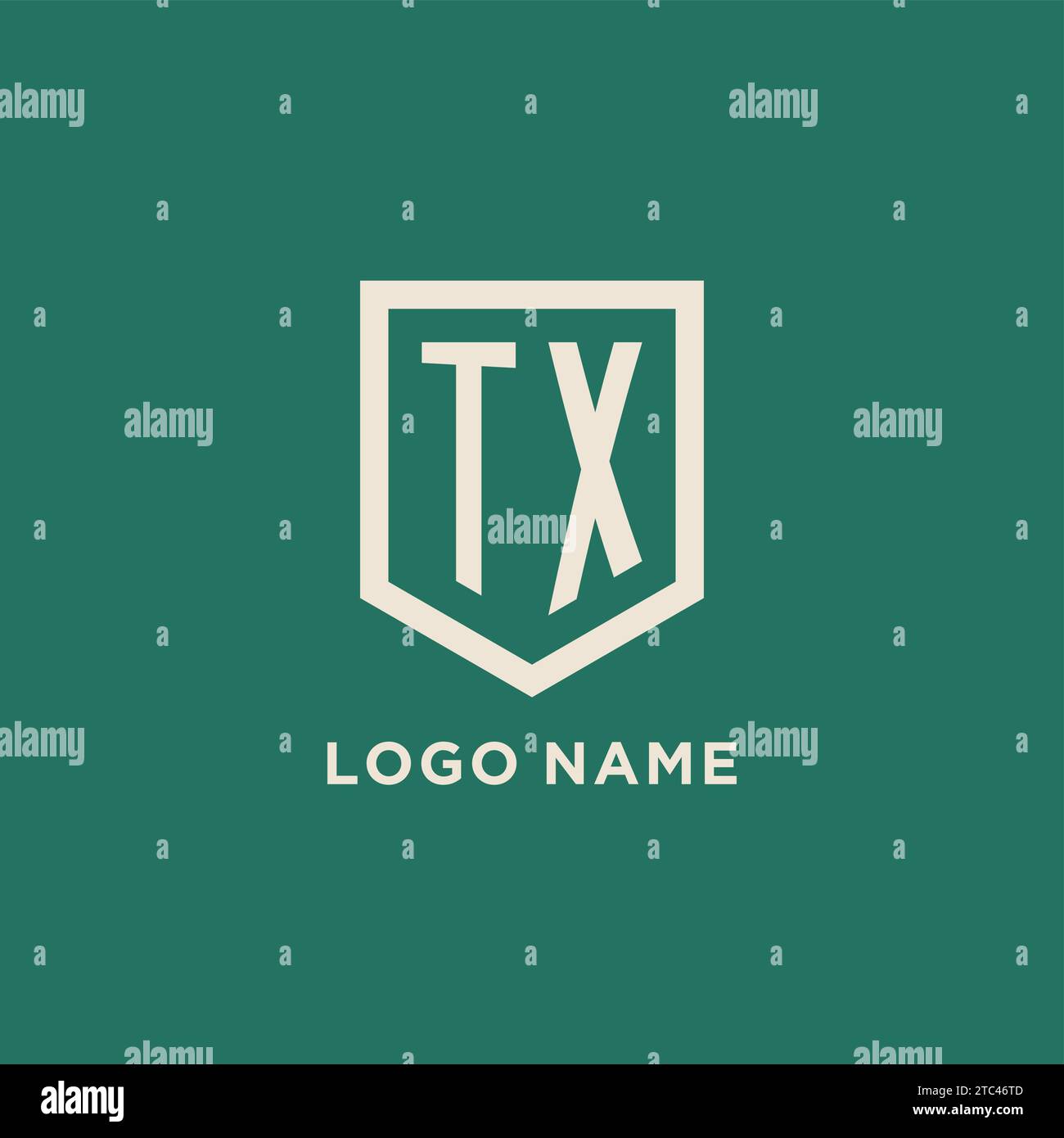 TX initial logo monogram shield geometric shape design vector graphic ...
