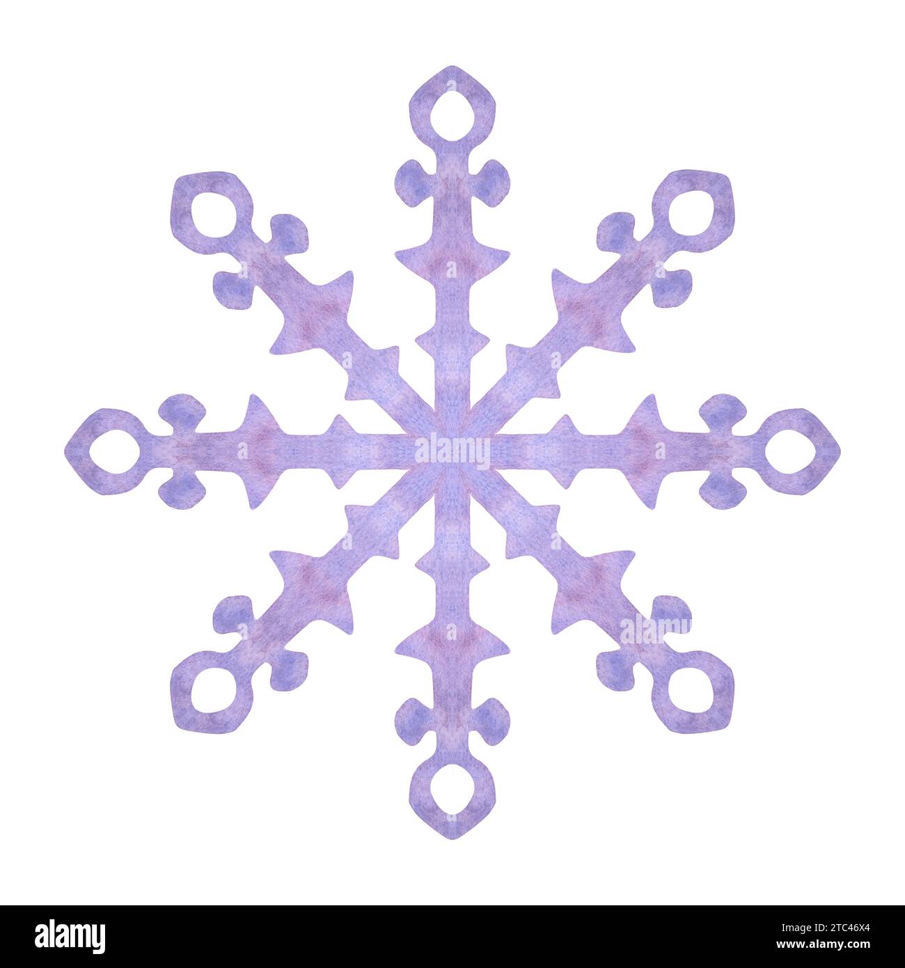 Snowflake blue lilac frost crystals. Symbol of winter, cold weather ...