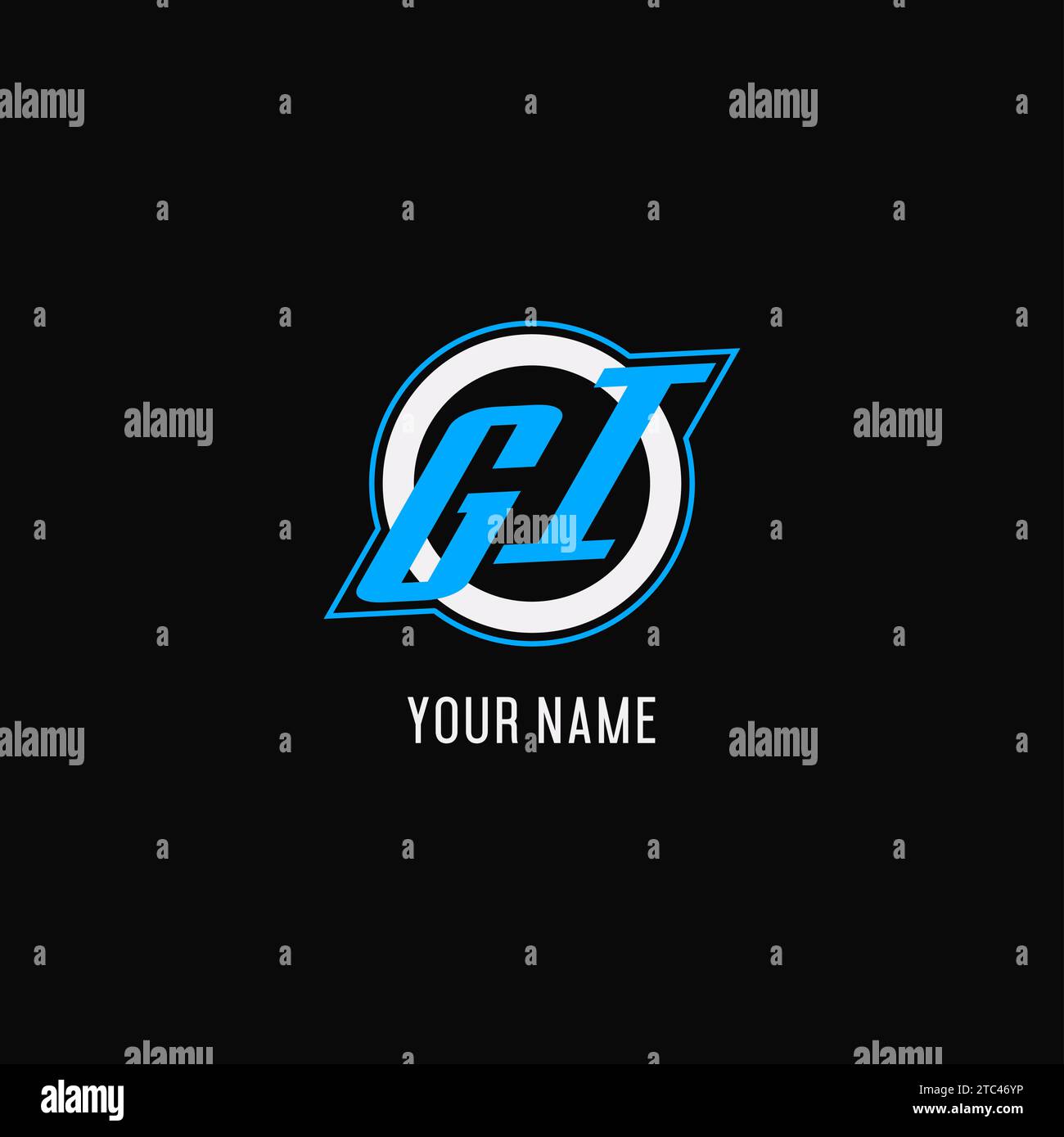 Initial GI logo circle line, creative esport team logo monogram style vector graphic Stock ...