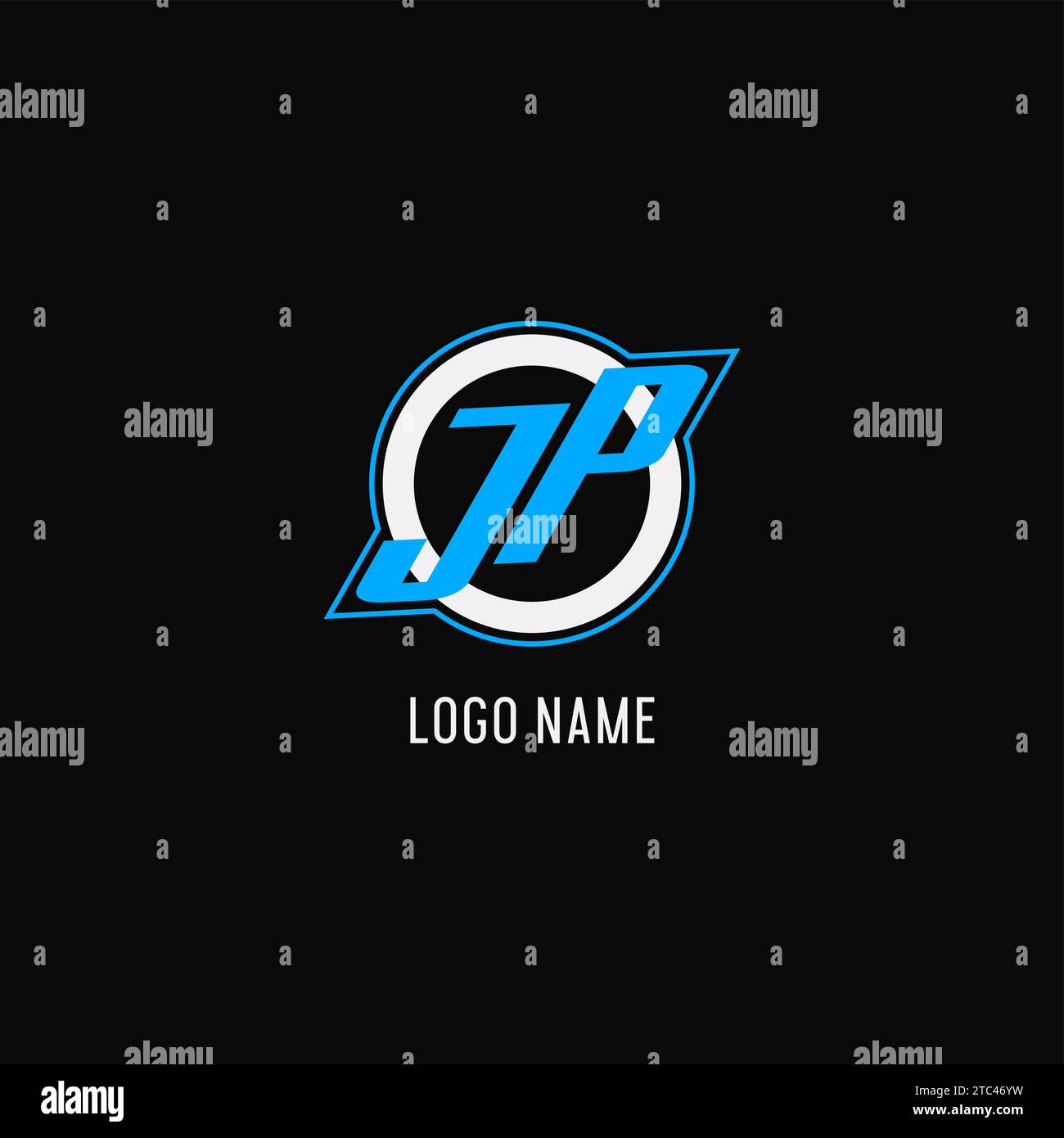 Initial JP logo circle line, creative esport team logo monogram style ...