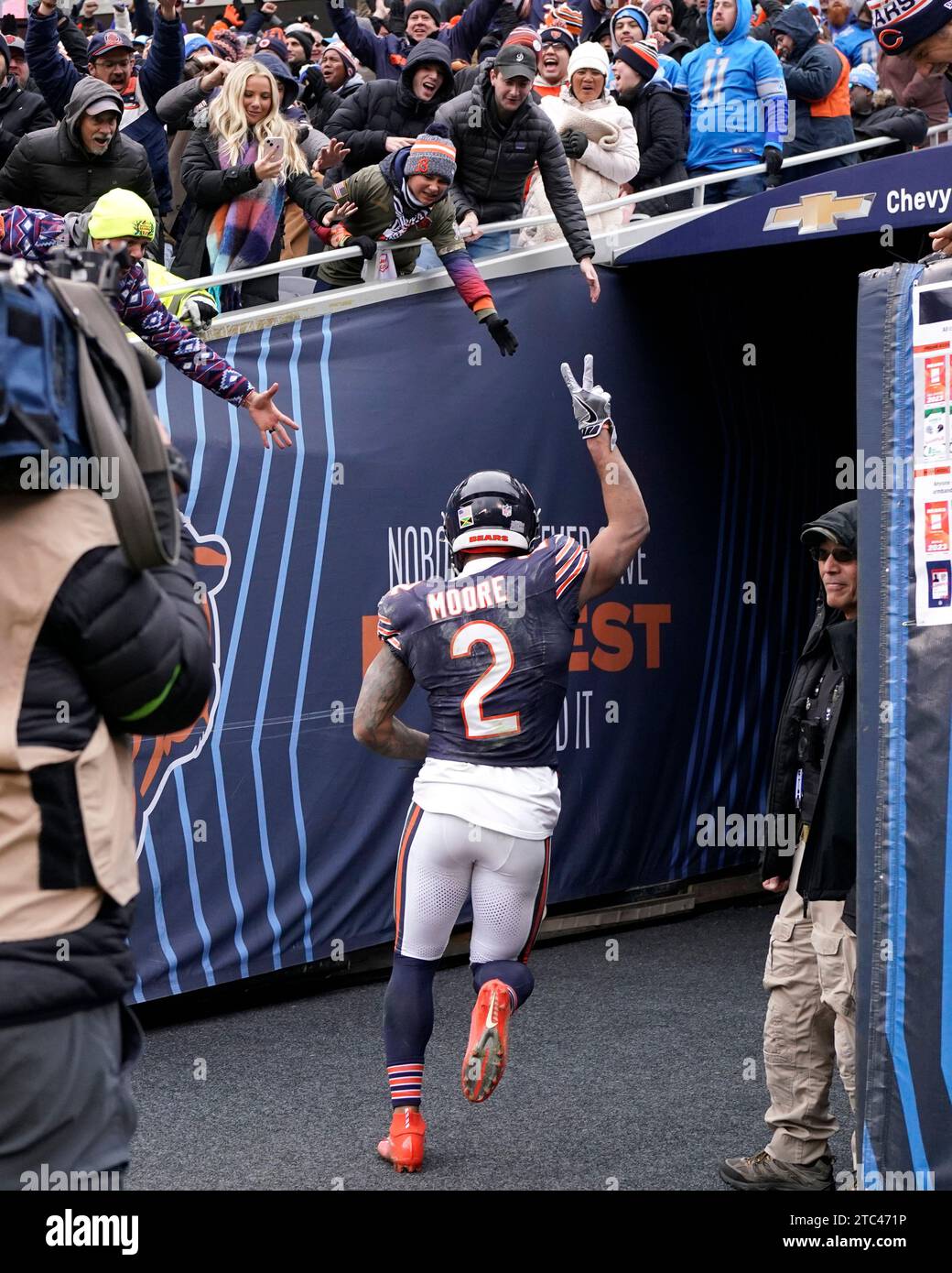 Chicago Bears wide receiver DJ Moore celebrates his touchdown reception ...