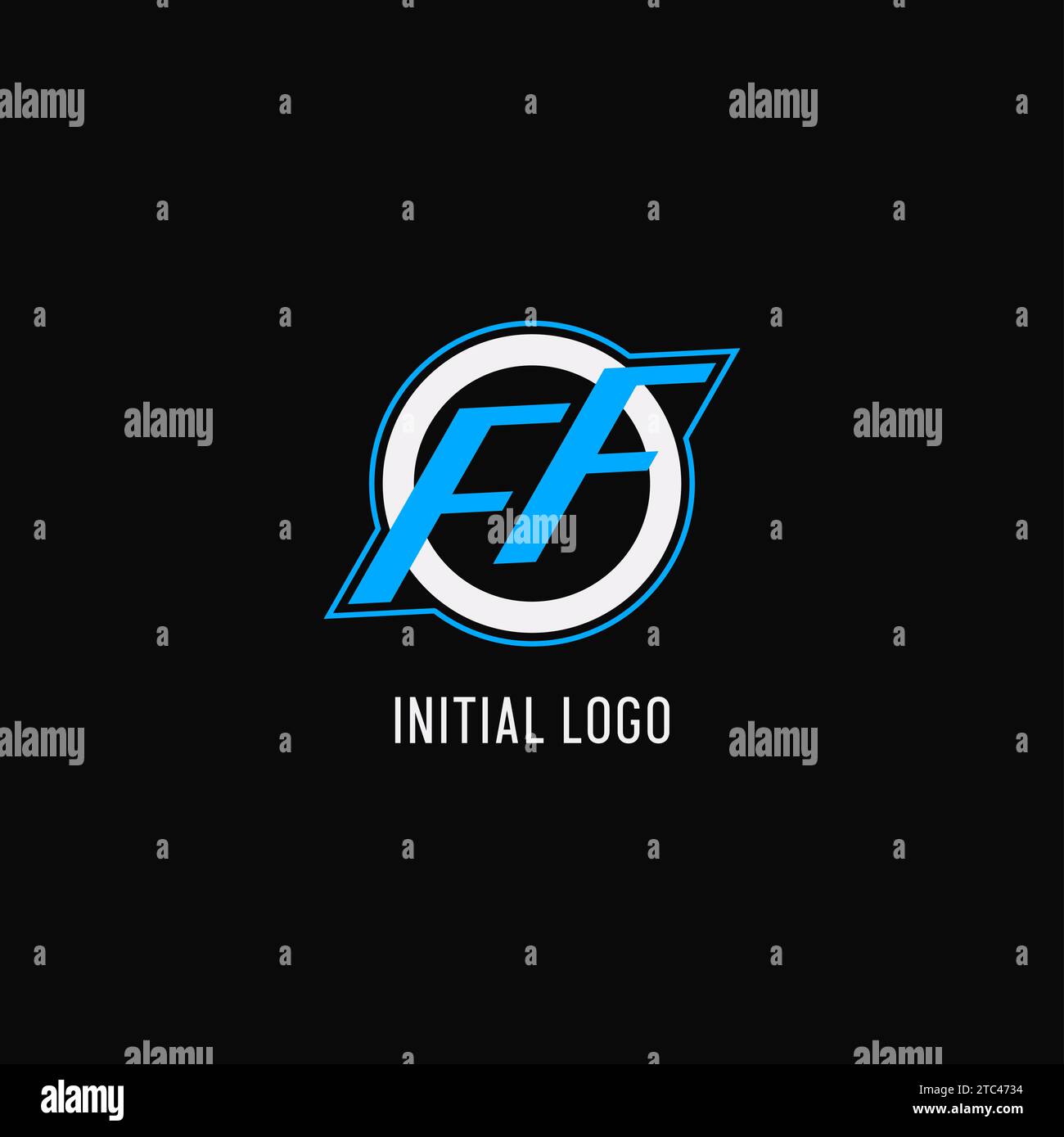 Initial FF logo circle line, creative esport team logo monogram style ...