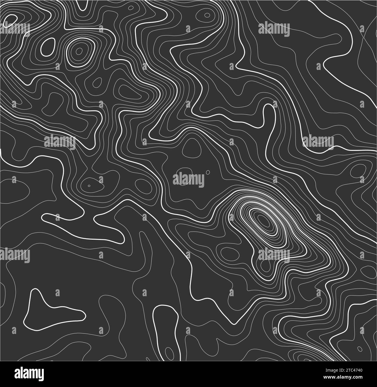 Grey contours vector topography. Mountain terrain geographic map ...