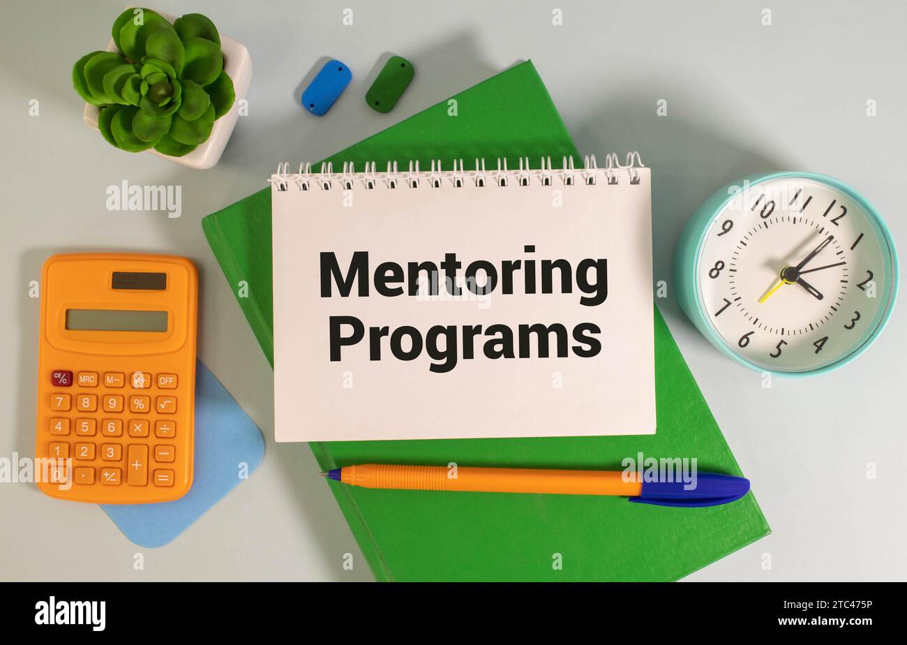 Speech bubble with the text Mentoring programs on office desk Stock ...