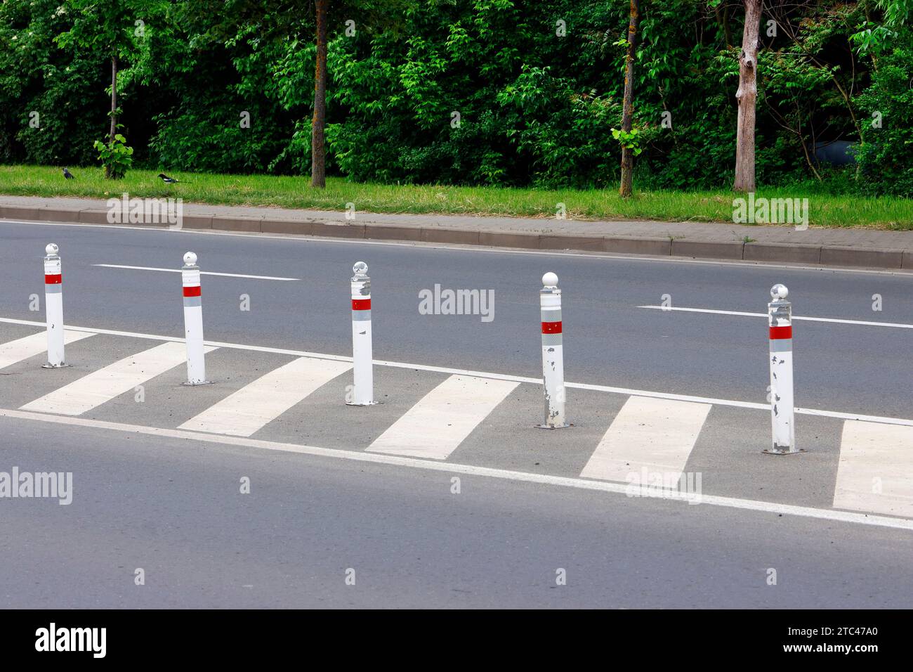 Street with lanes delimited by road separators. Other names are ...