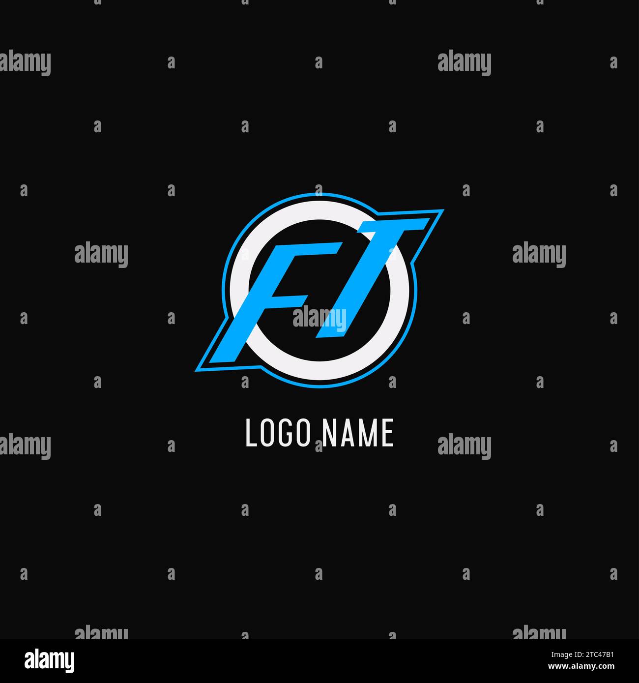 Initial FT logo circle line, creative esport team logo monogram style ...