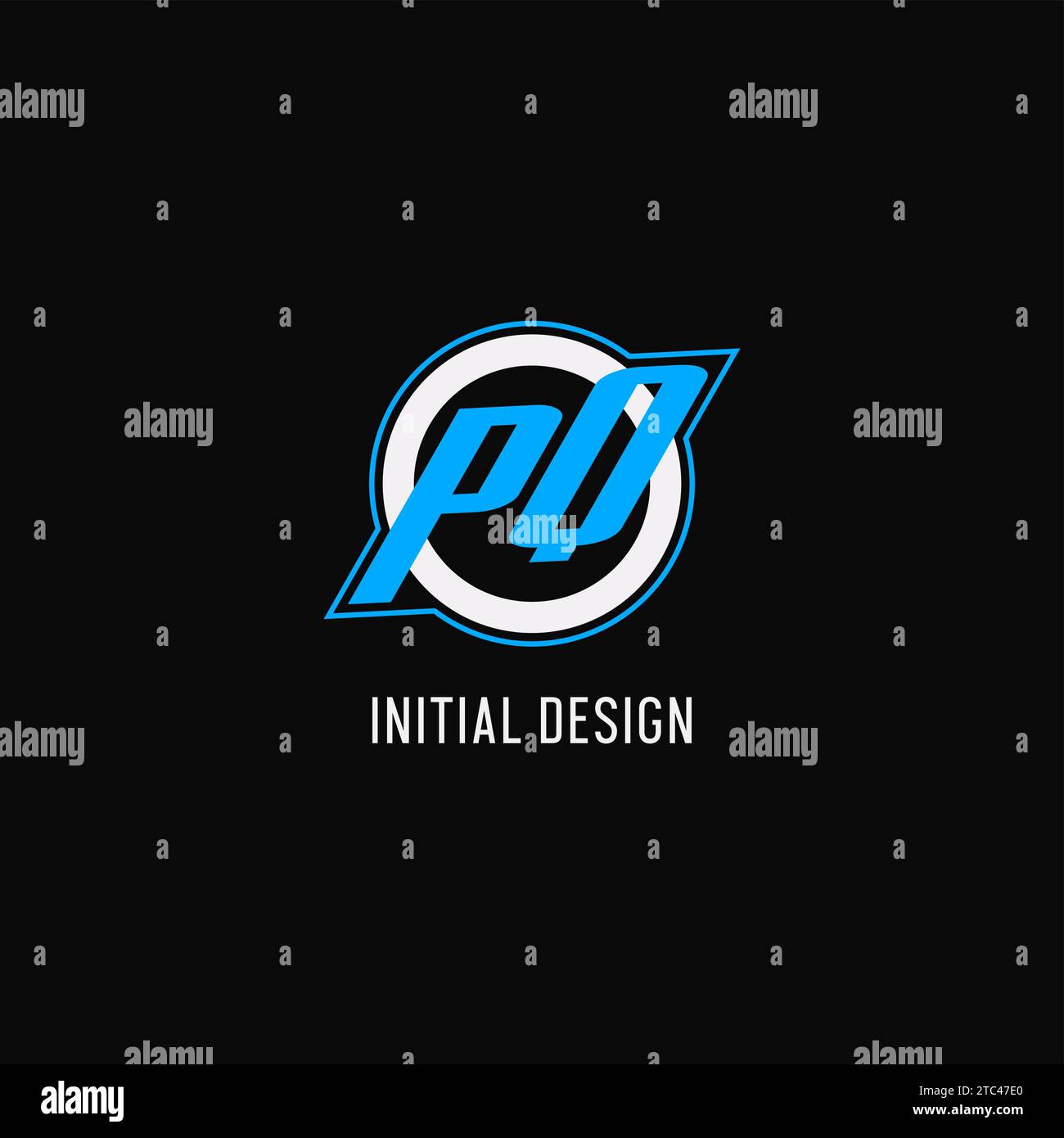 Initial PQ logo circle line, creative esport team logo monogram style ...