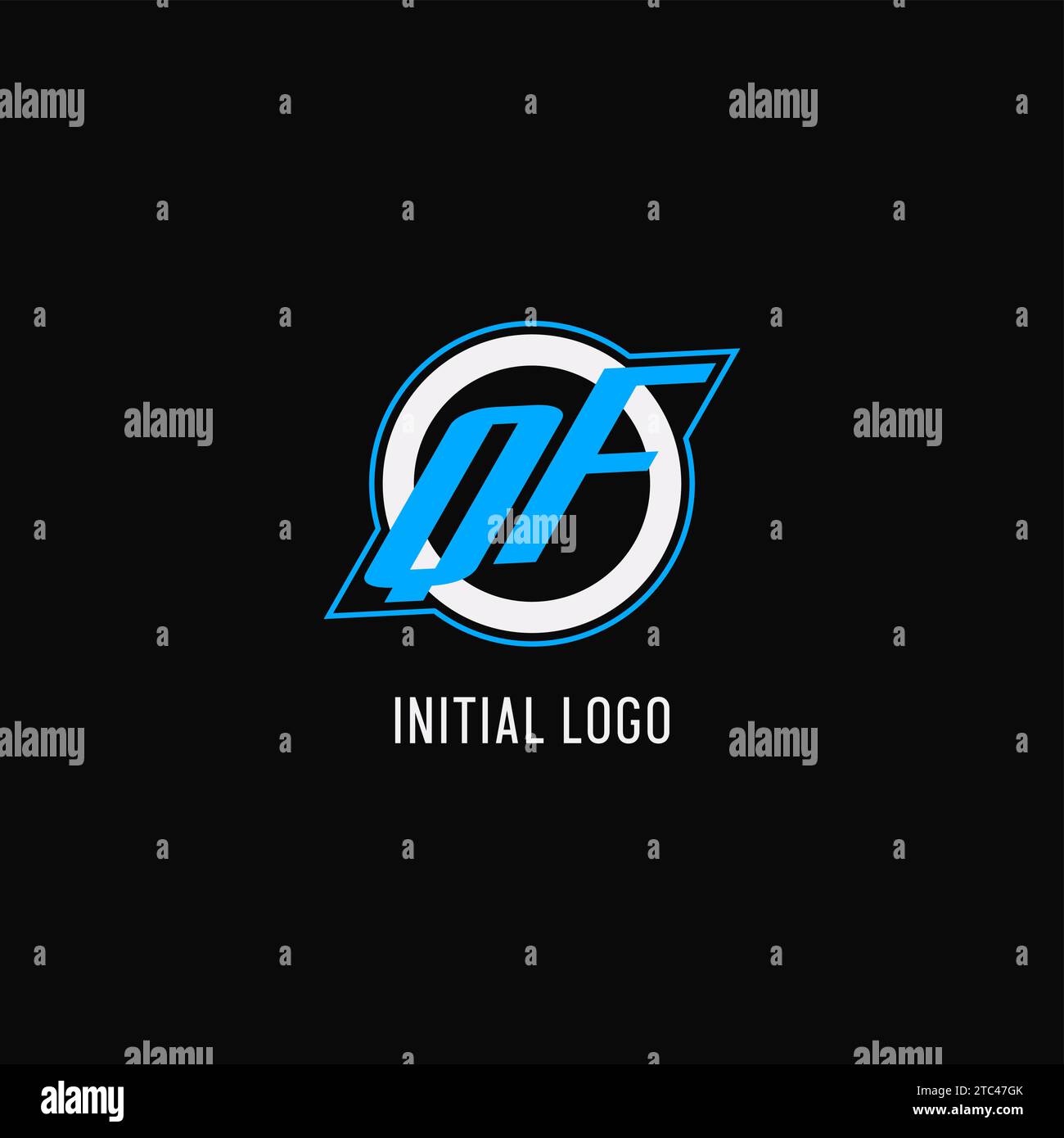 Initial QF logo circle line, creative esport team logo monogram style ...