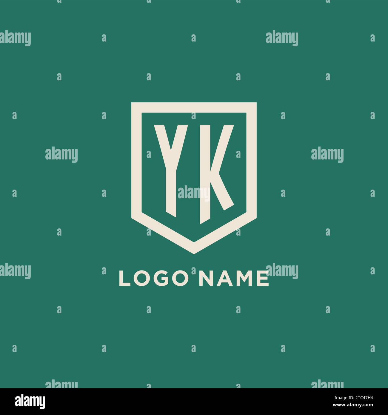 YK initial logo monogram shield geometric shape design vector graphic Stock Vector Image & Art ...