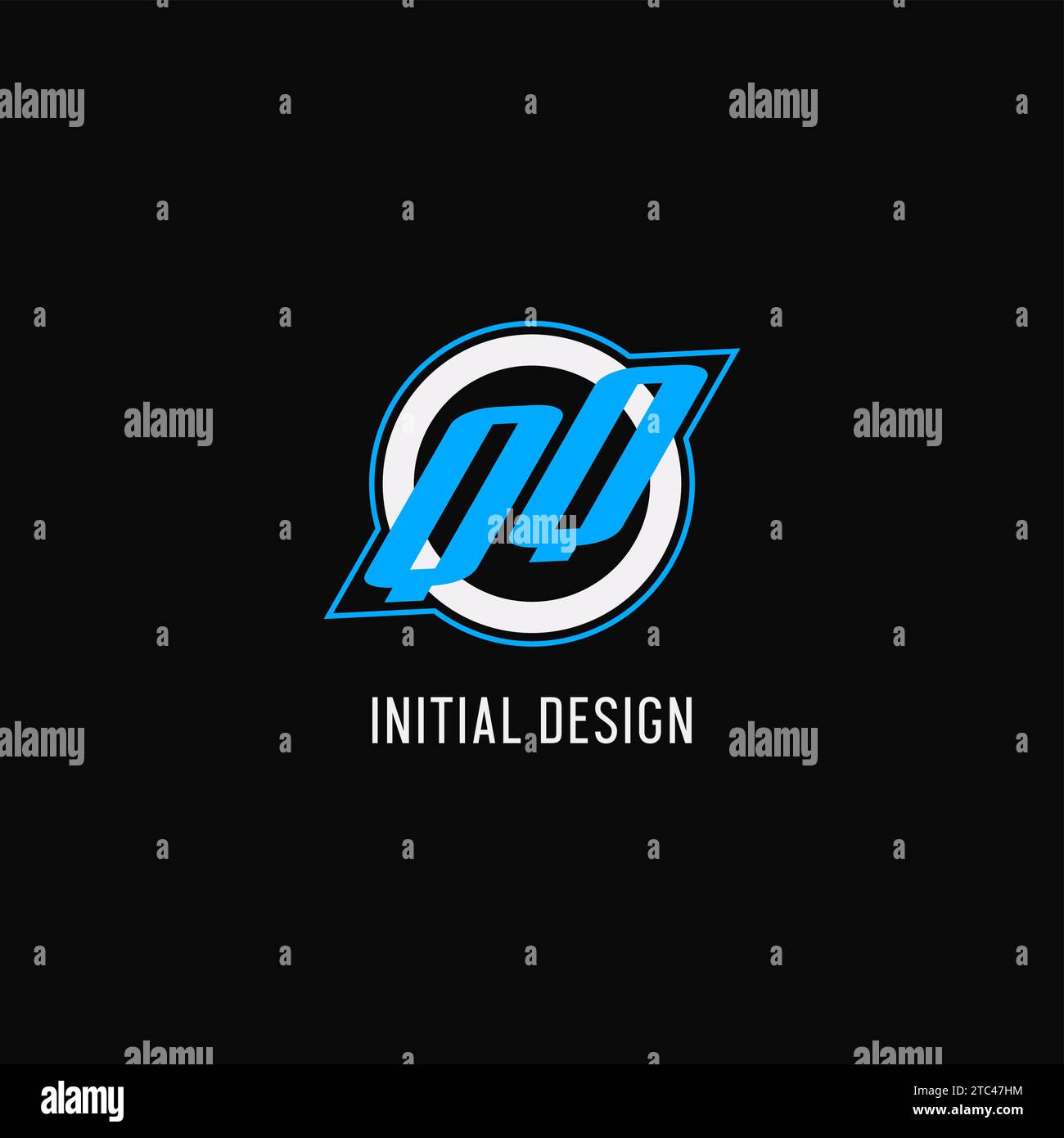 Initial QQ logo circle line, creative esport team logo monogram style ...
