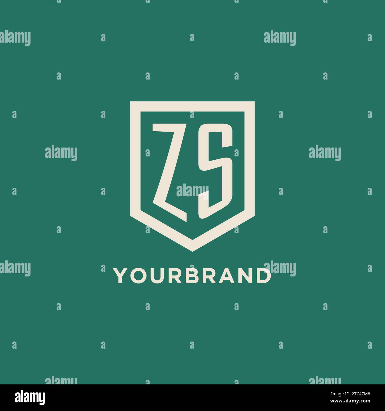 ZS initial logo monogram shield geometric shape design vector graphic Stock Vector Image & Art ...