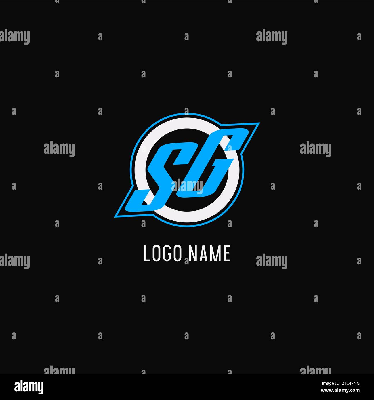 Initial SG logo circle line, creative esport team logo monogram style ...