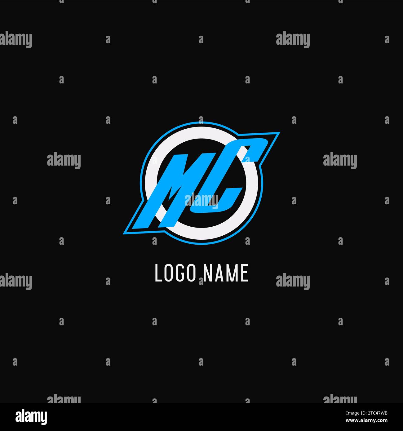 Initial MC logo circle line, creative esport team logo monogram style ...