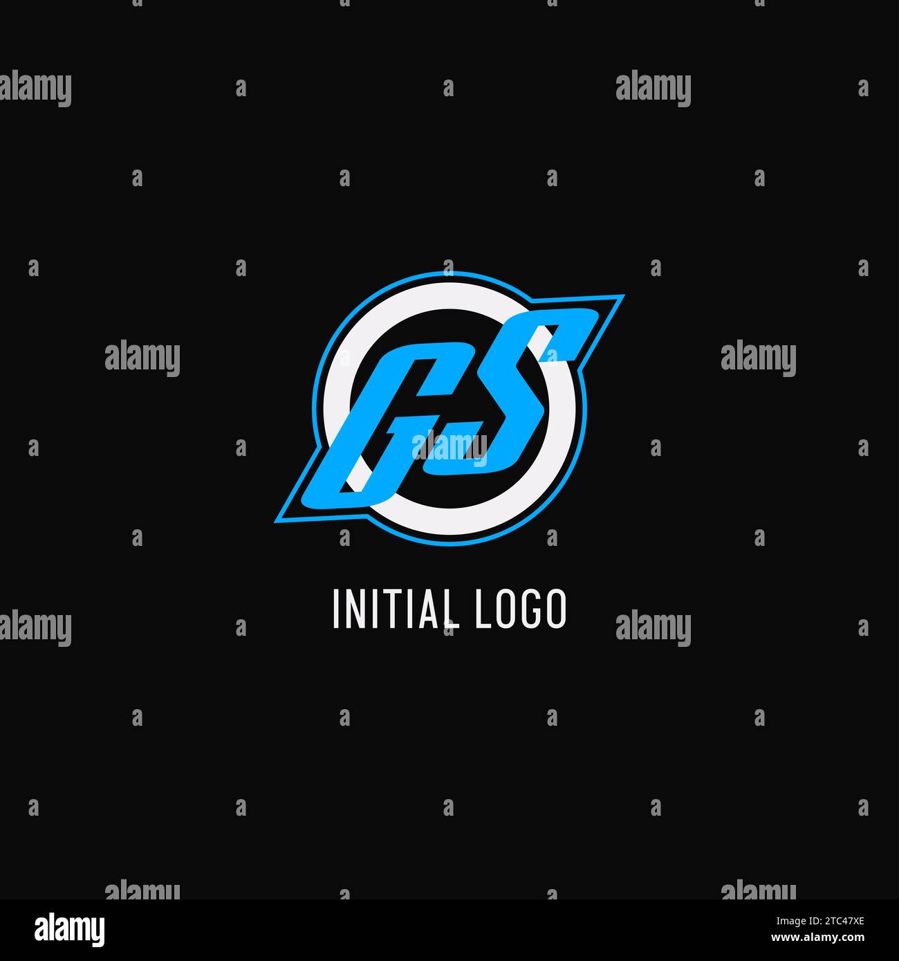 Initial GS logo circle line, creative esport team logo monogram style ...