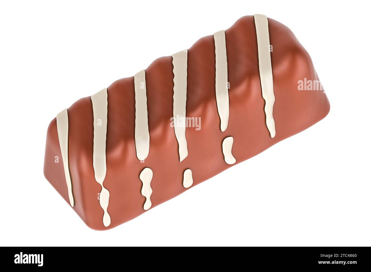 Rectangular Milk Chocolate Candy, 3D rendering isolated on white ...
