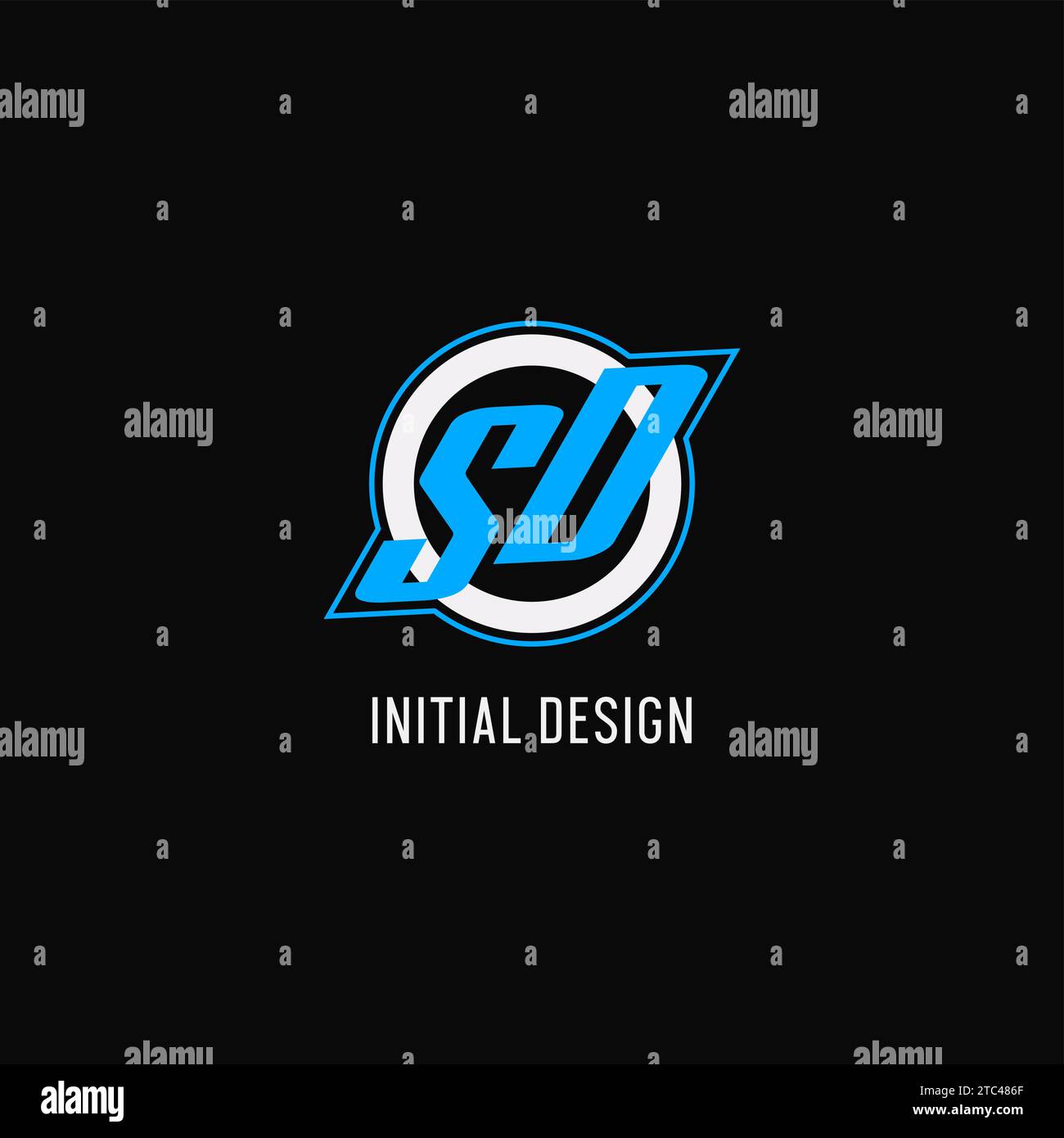 Initial SD logo circle line, creative esport team logo monogram style ...