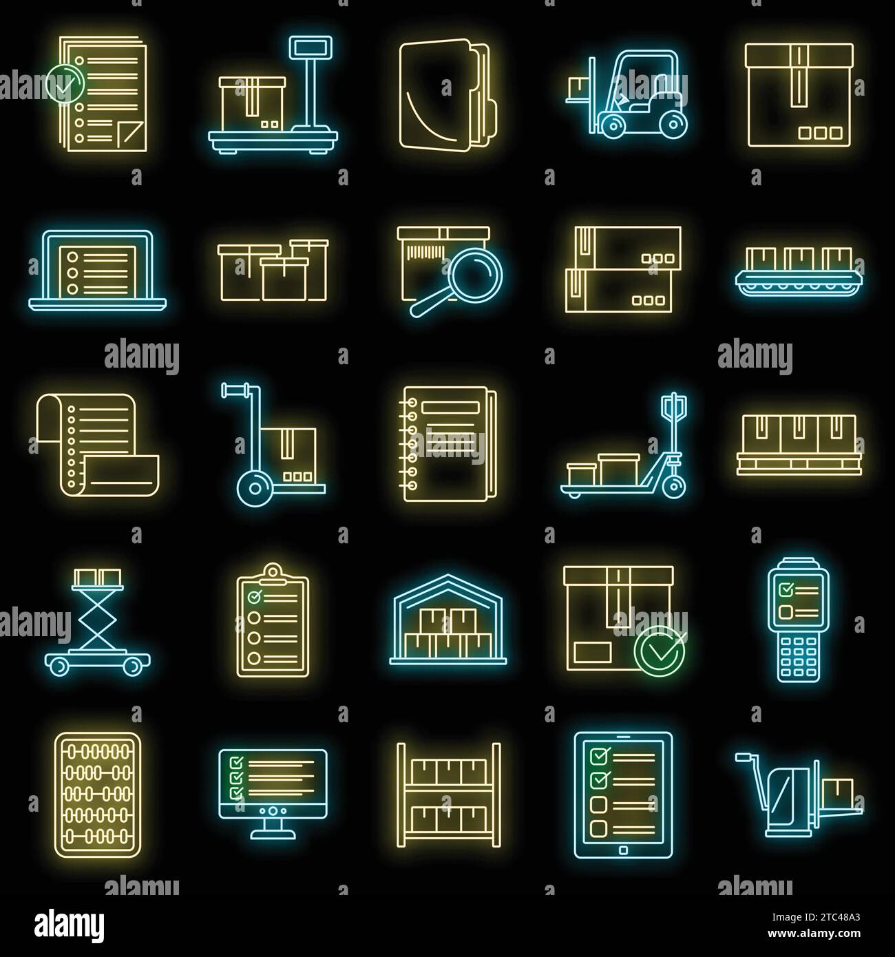 Work inventory icons set. Outline set of work inventory vector icons ...