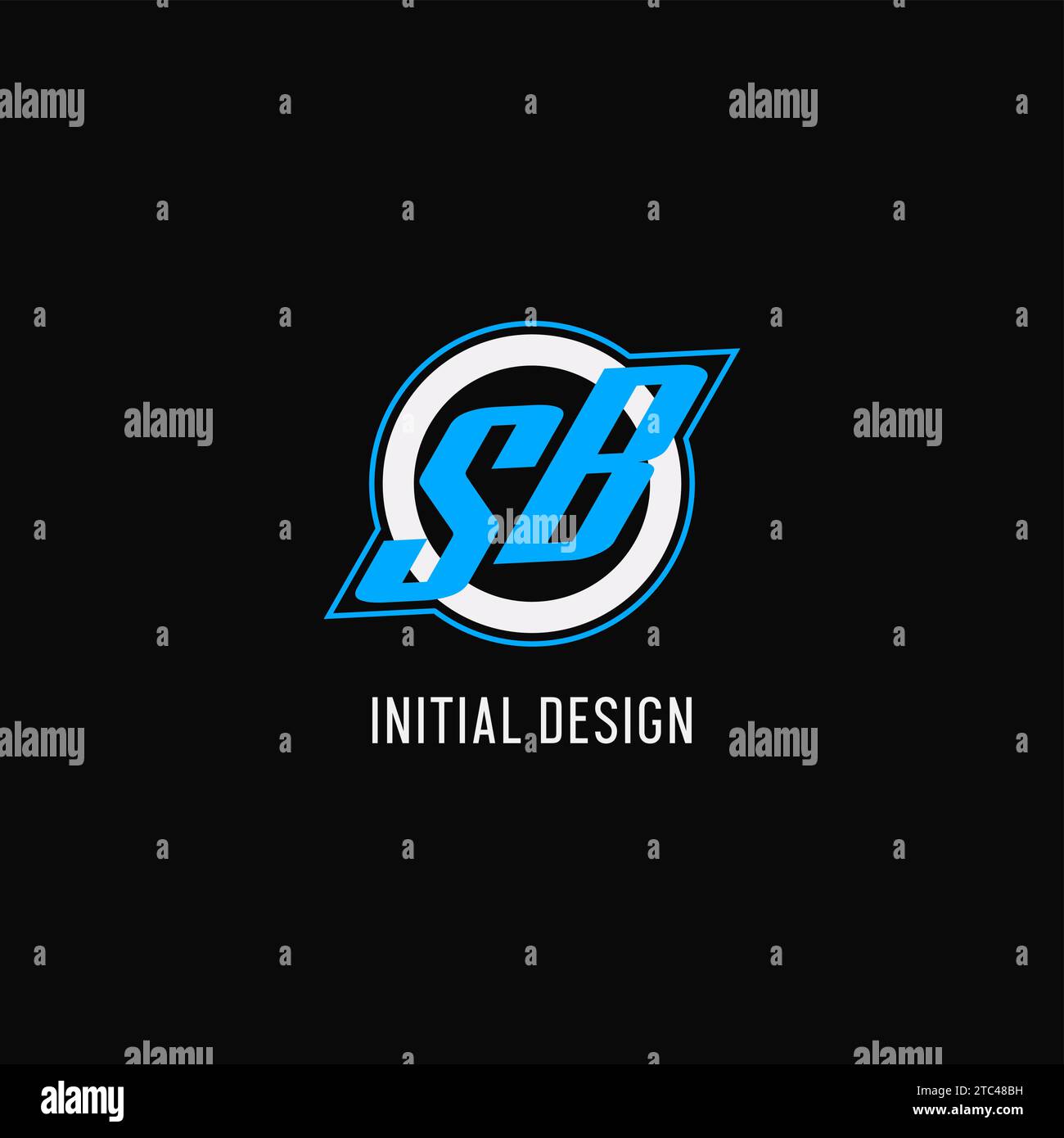 Initial SB logo circle line, creative esport team logo monogram style vector graphic Stock ...